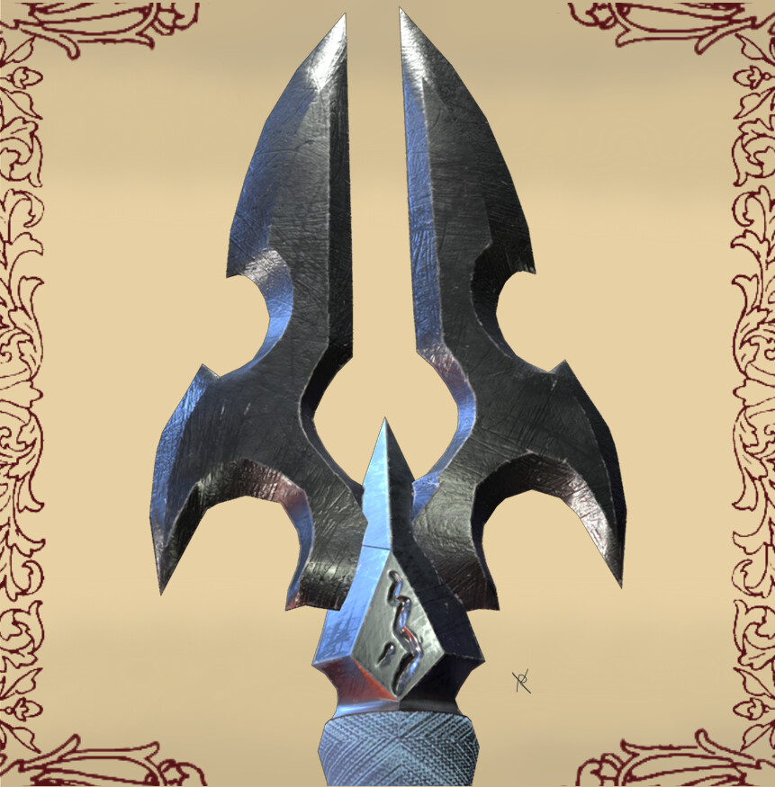 ArtStation - double bladed spear