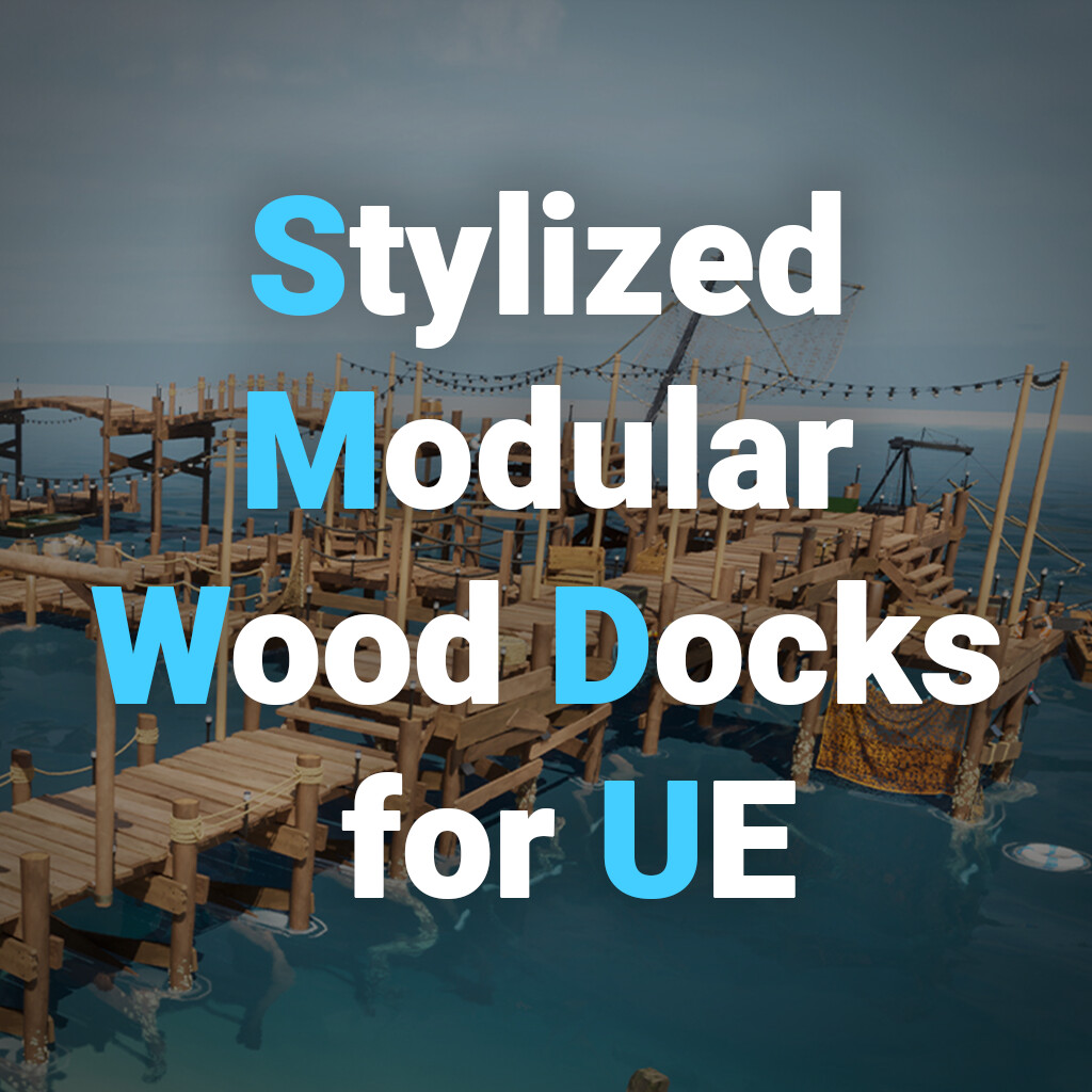 ArtStation - Stylized modular wood docks pack