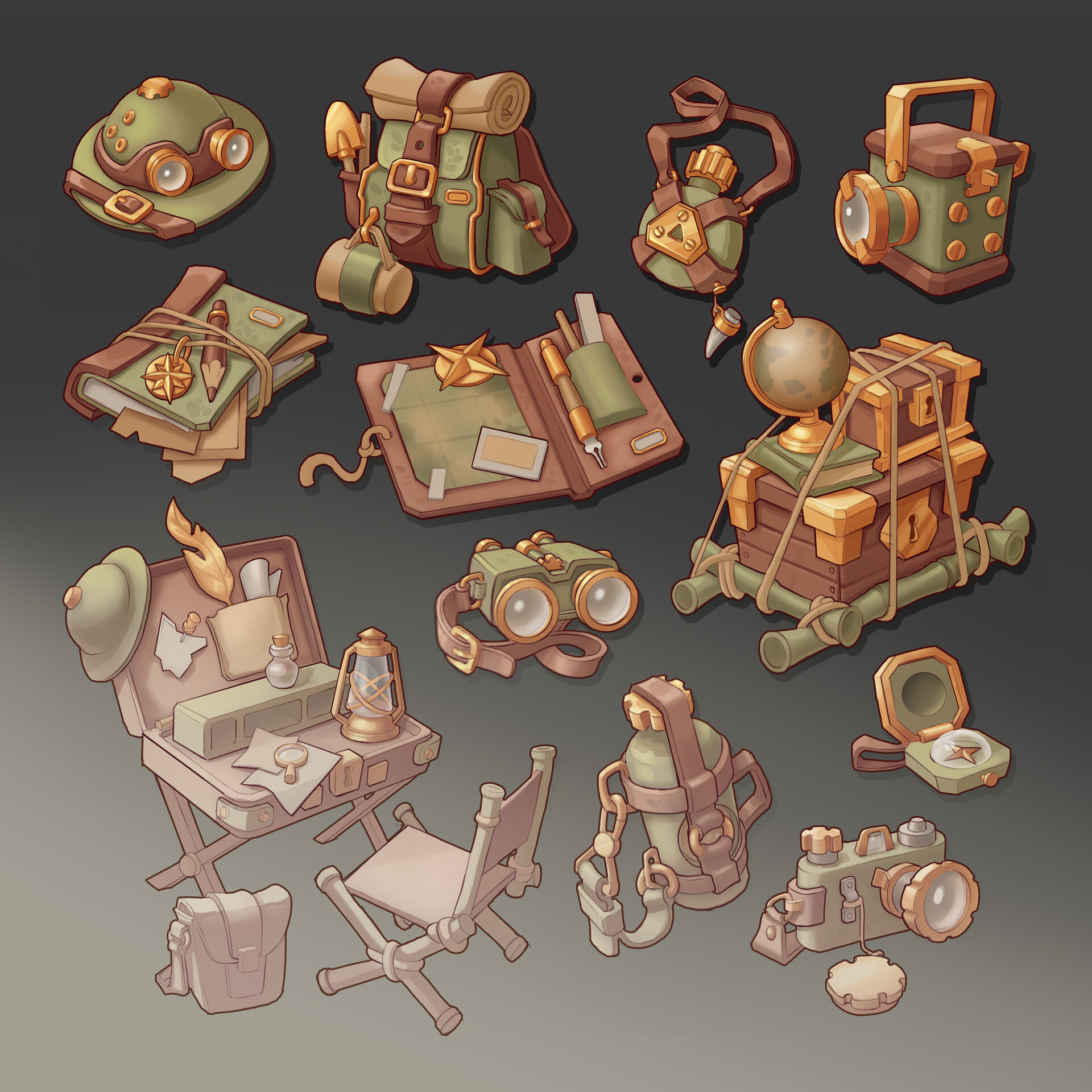 ArtStation - Sketching set propses "Adventures"