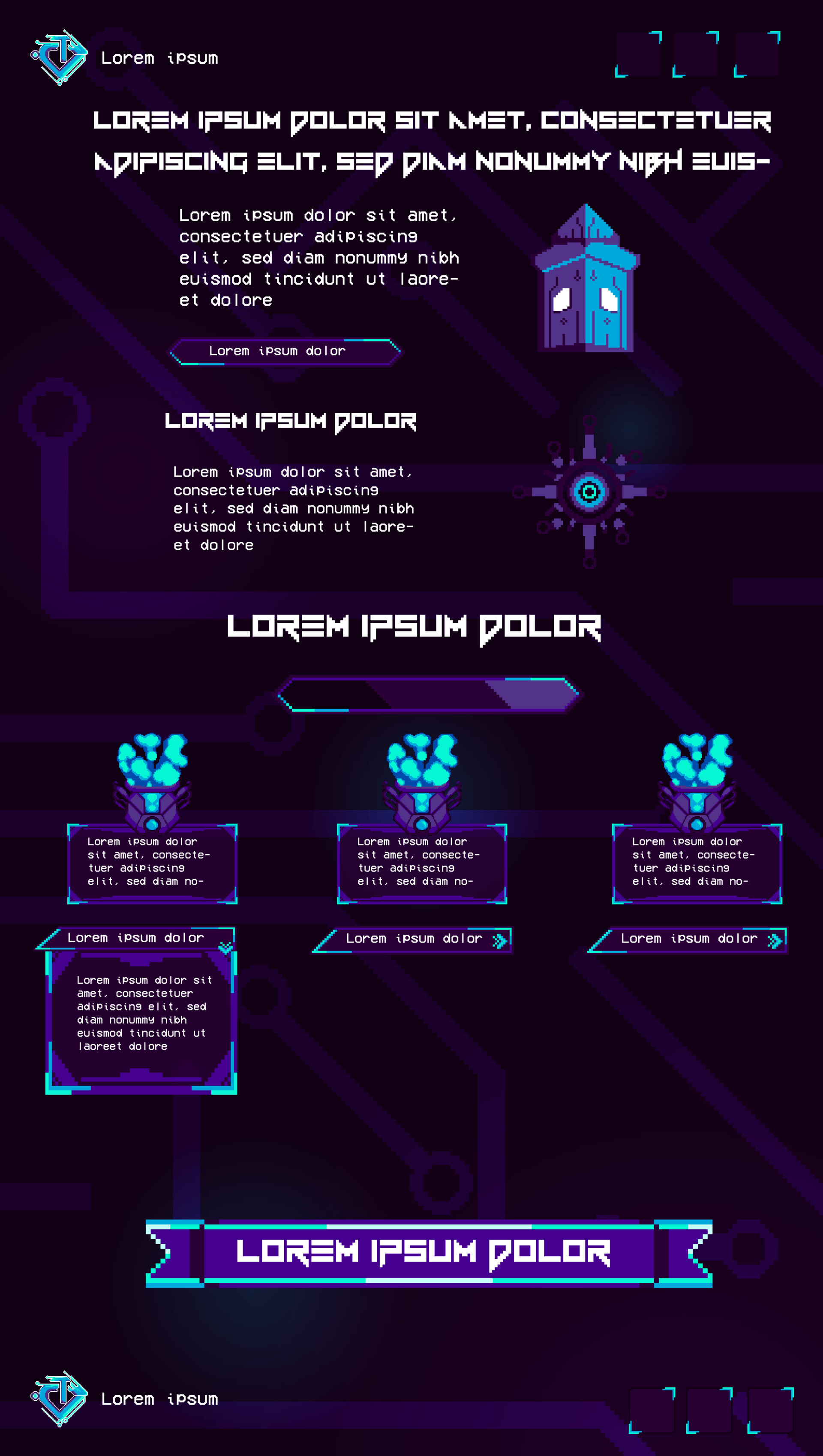 ArtStation - Pixel art UI for website and Logo - cybernetic style