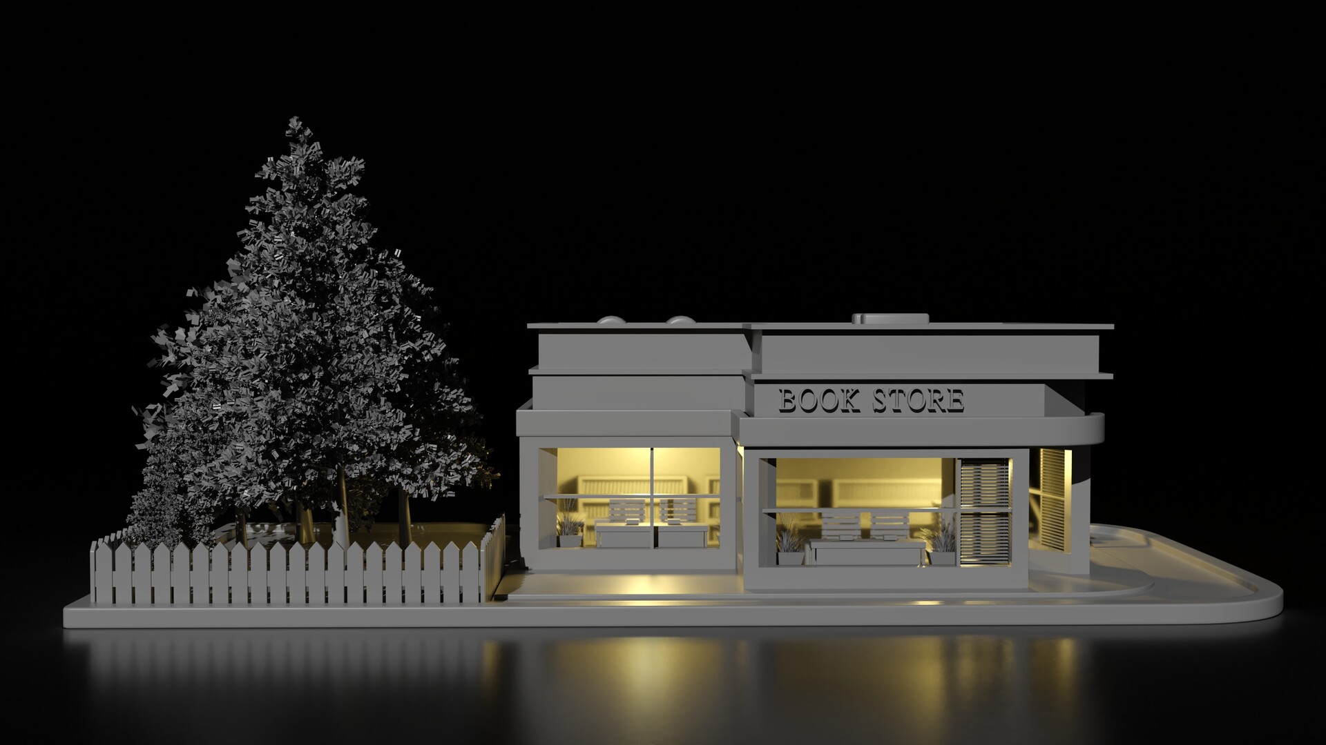 ArtStation - A low poly 3d Bookstore Model