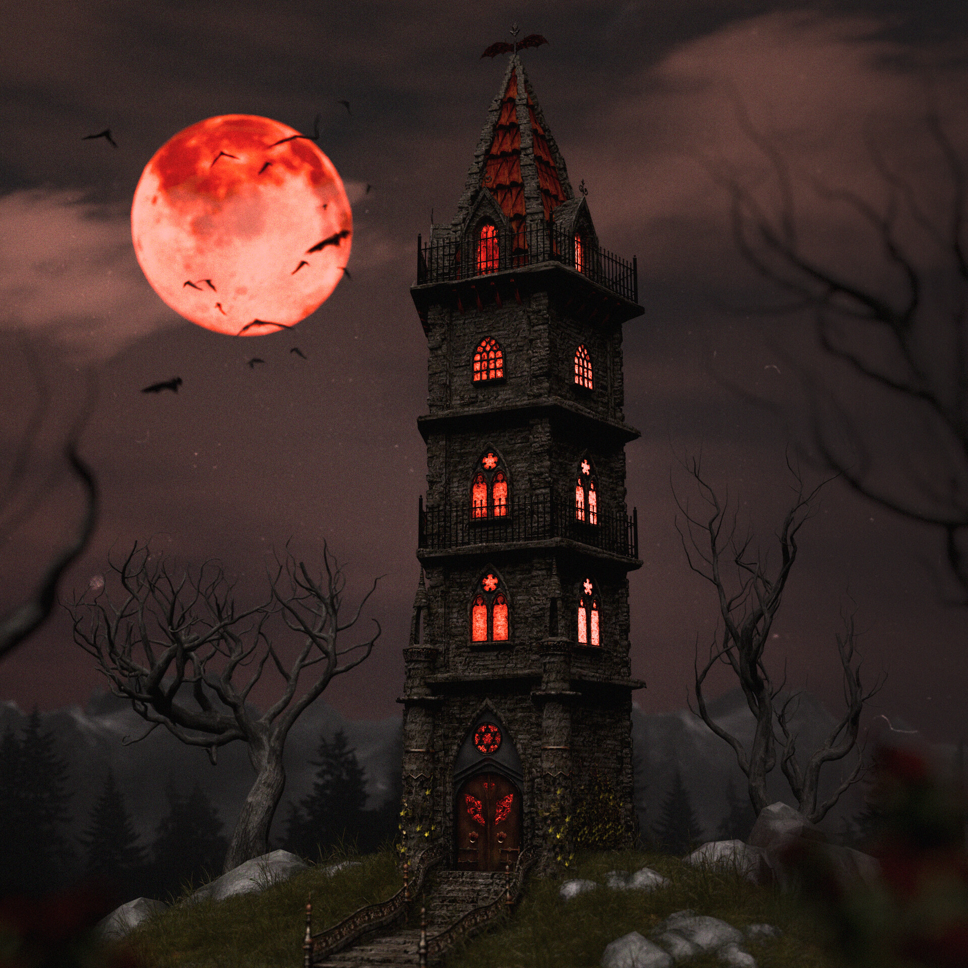 ArtStation - Dark Fantasy Vampire Tower