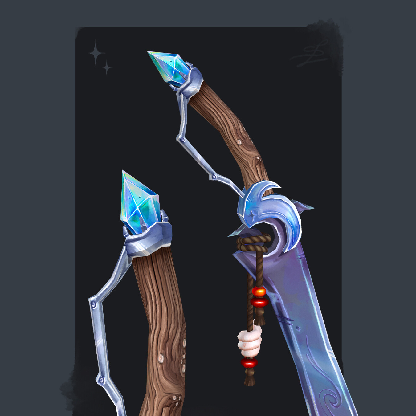 ArtStation - Sea Elf Handpainted Scimitar