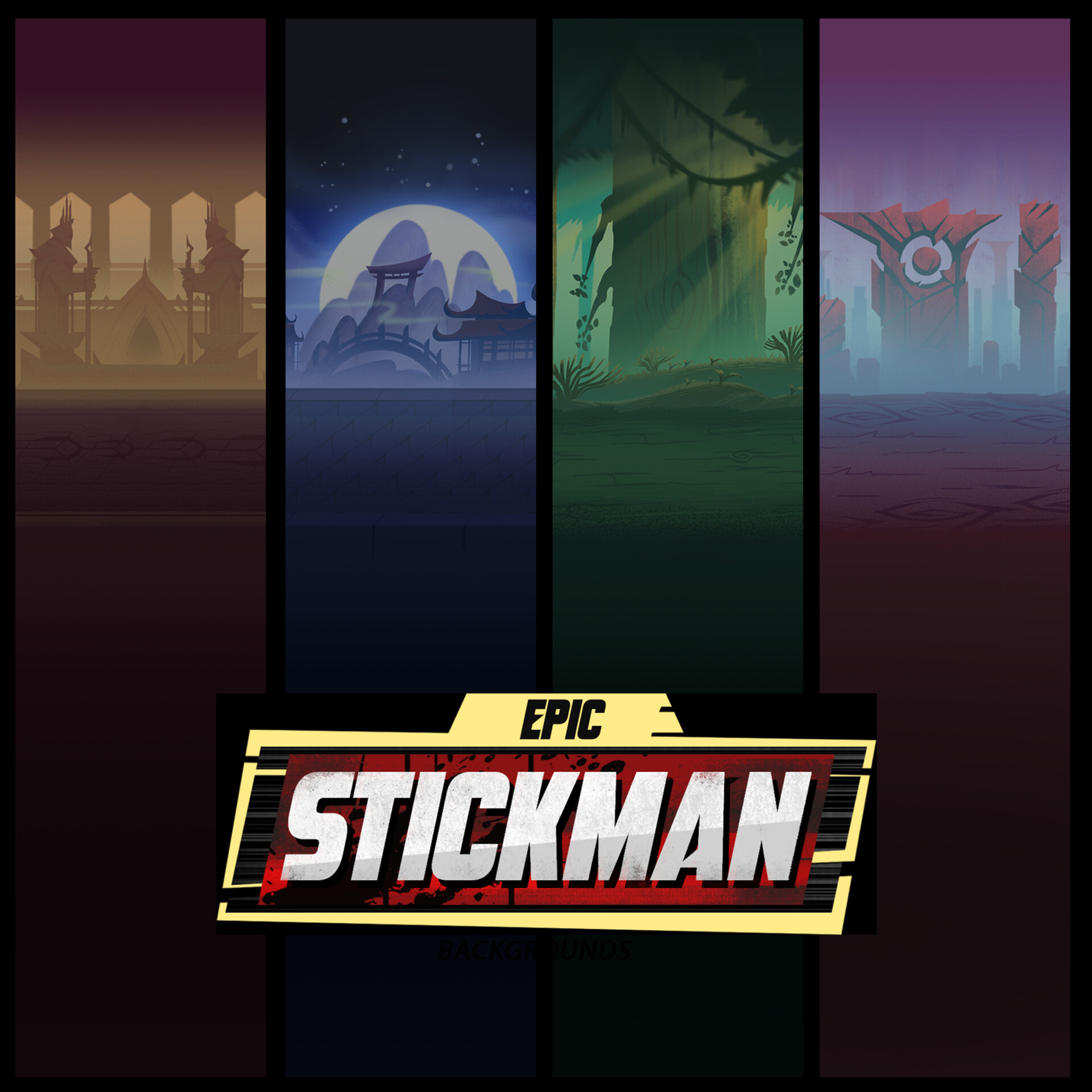 ArtStation - Backgrounds for game Epic Stickman