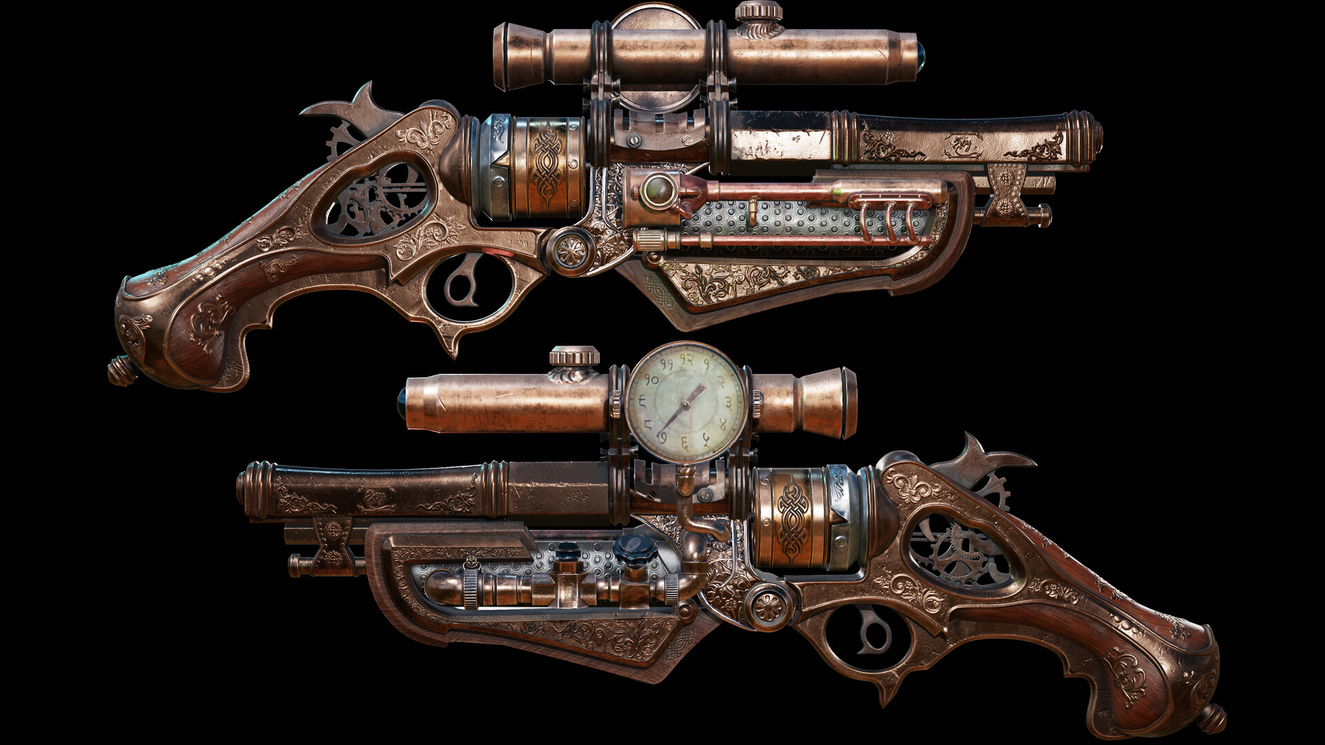 ArtStation - 3d Steampunk Gun