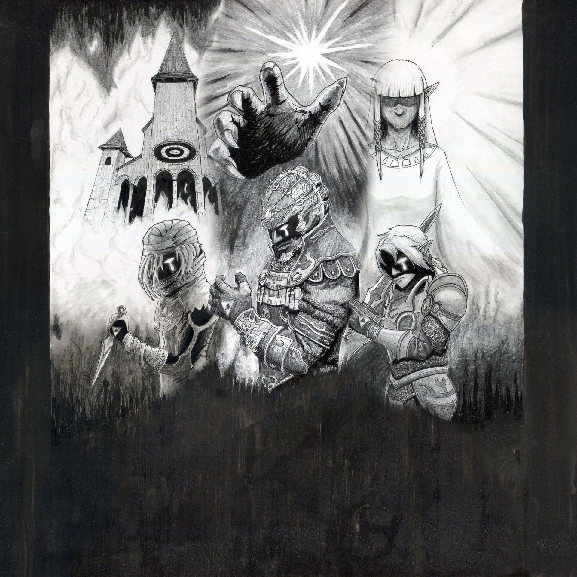 ArtStation - Legend of Zelda Majorlink Triptych