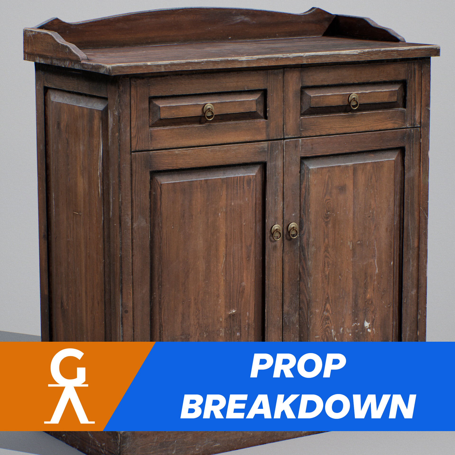 ArtStation - Wooden Cabinet - Prop Breakdown - Cui Xiaoyu