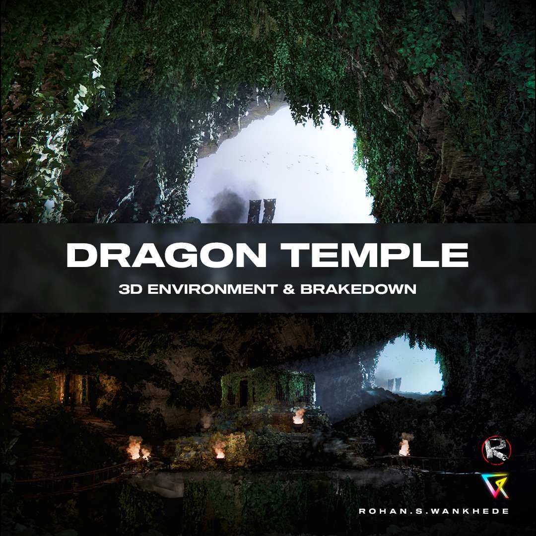 ArtStation - Dragon Temple - 3D Video Game Environment Art / Brakedown