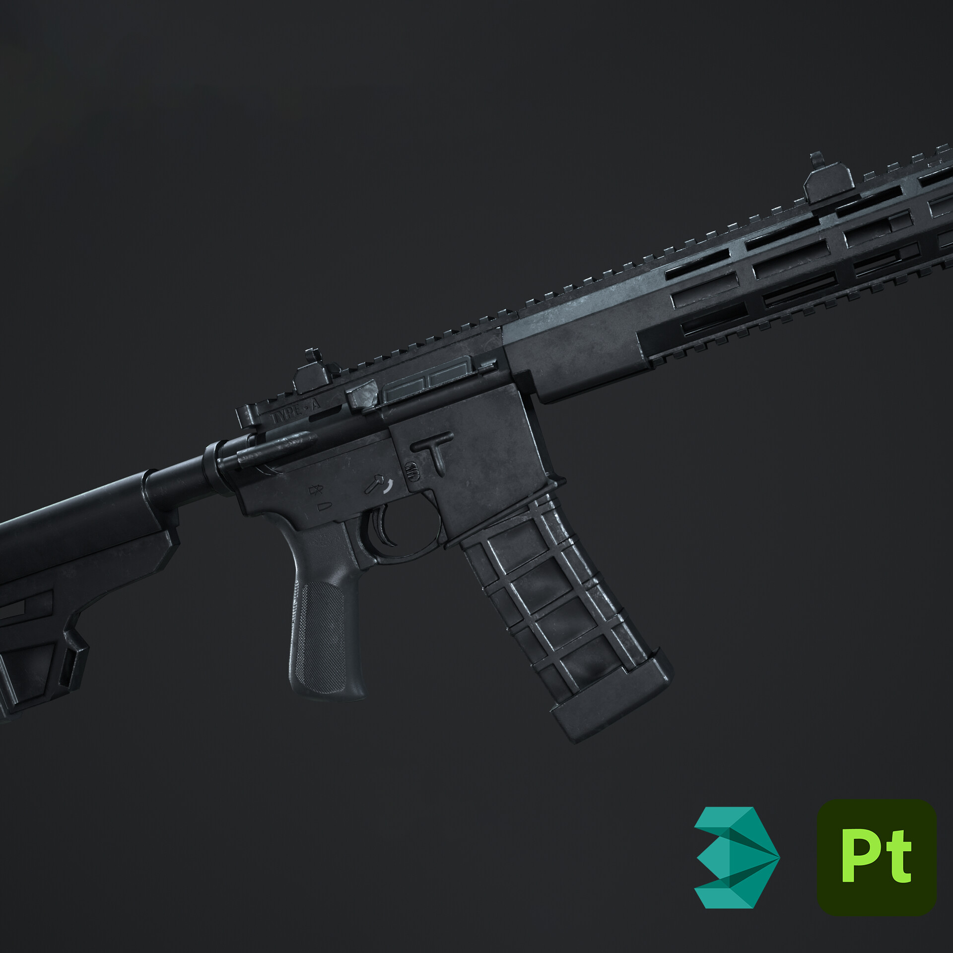 ArtStation - game ready gun - AR15