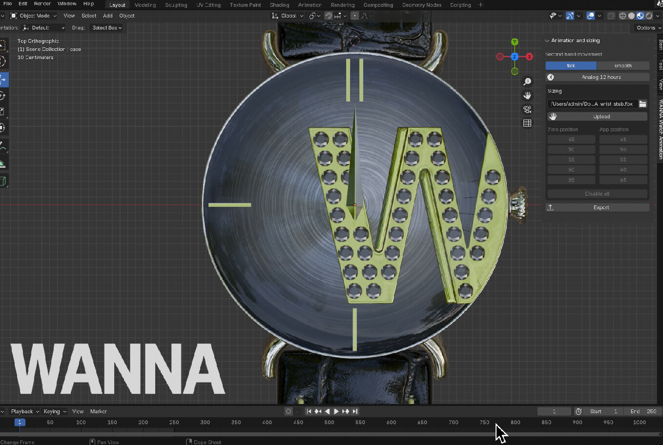 ArtStation - Blender Script for watch preparation for WANNA Studio
