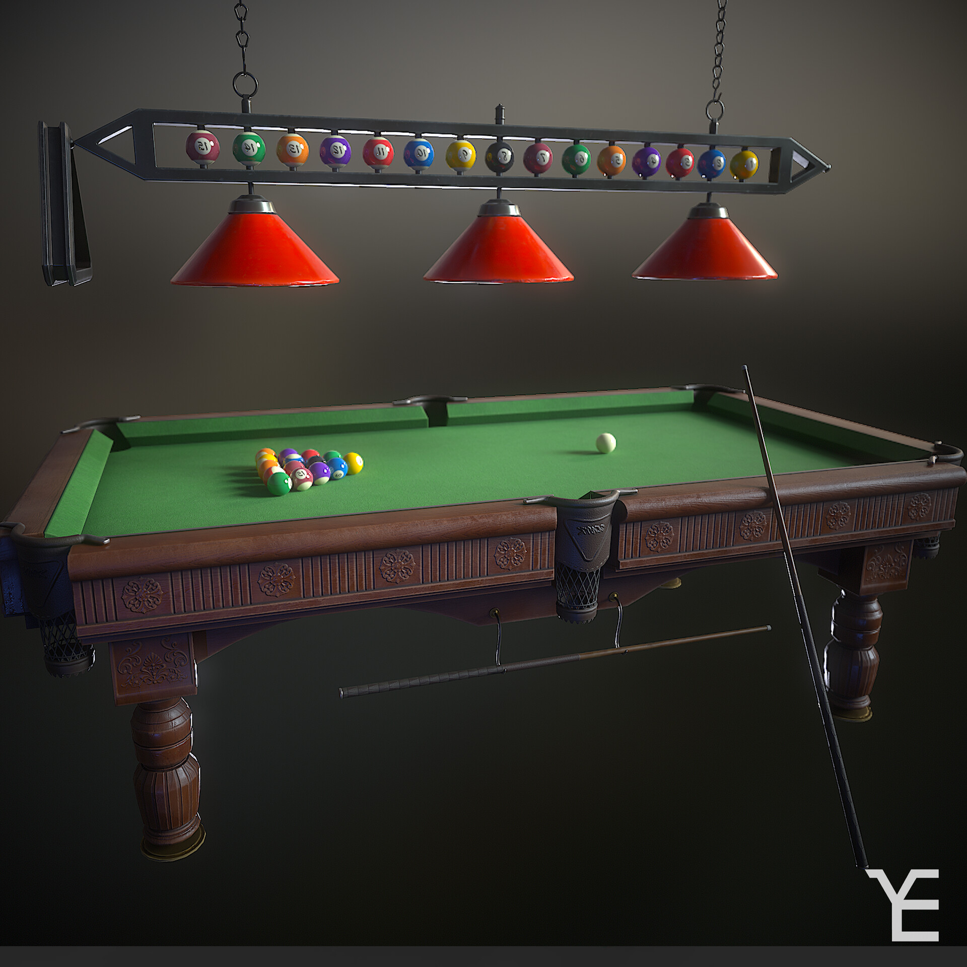ArtStation - Billiard Table Set