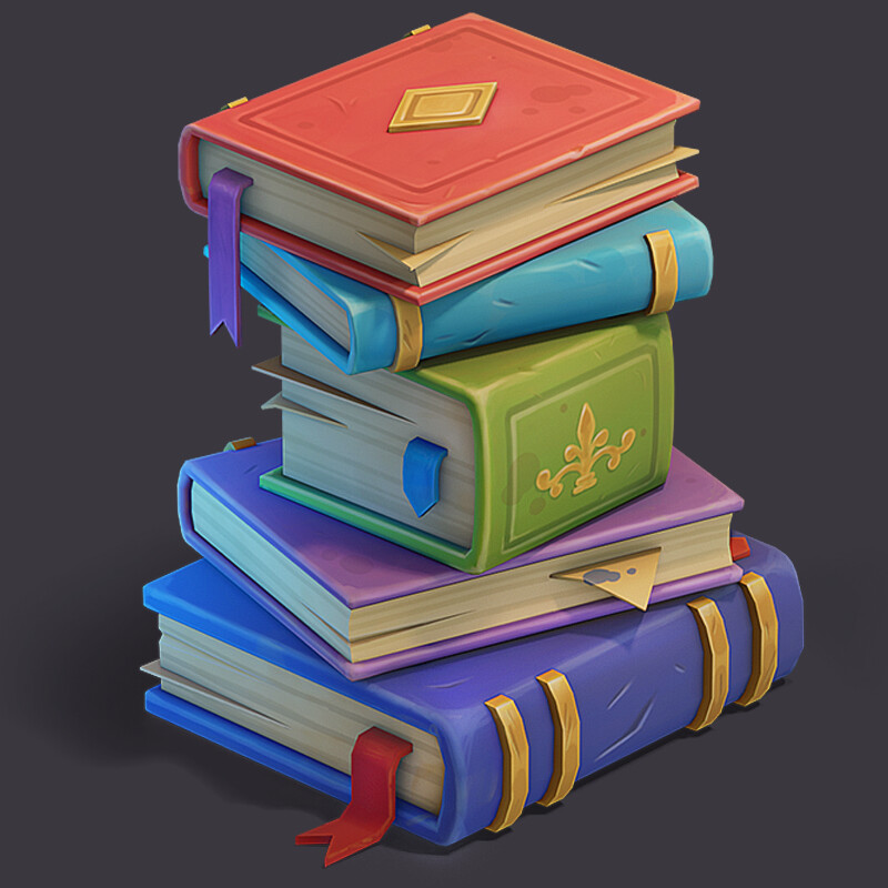 ArtStation - Stylized 3D books