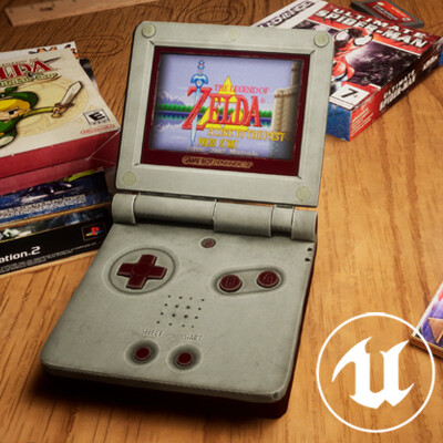 ArtStation - Gameboy Advance SP Famicom Edition