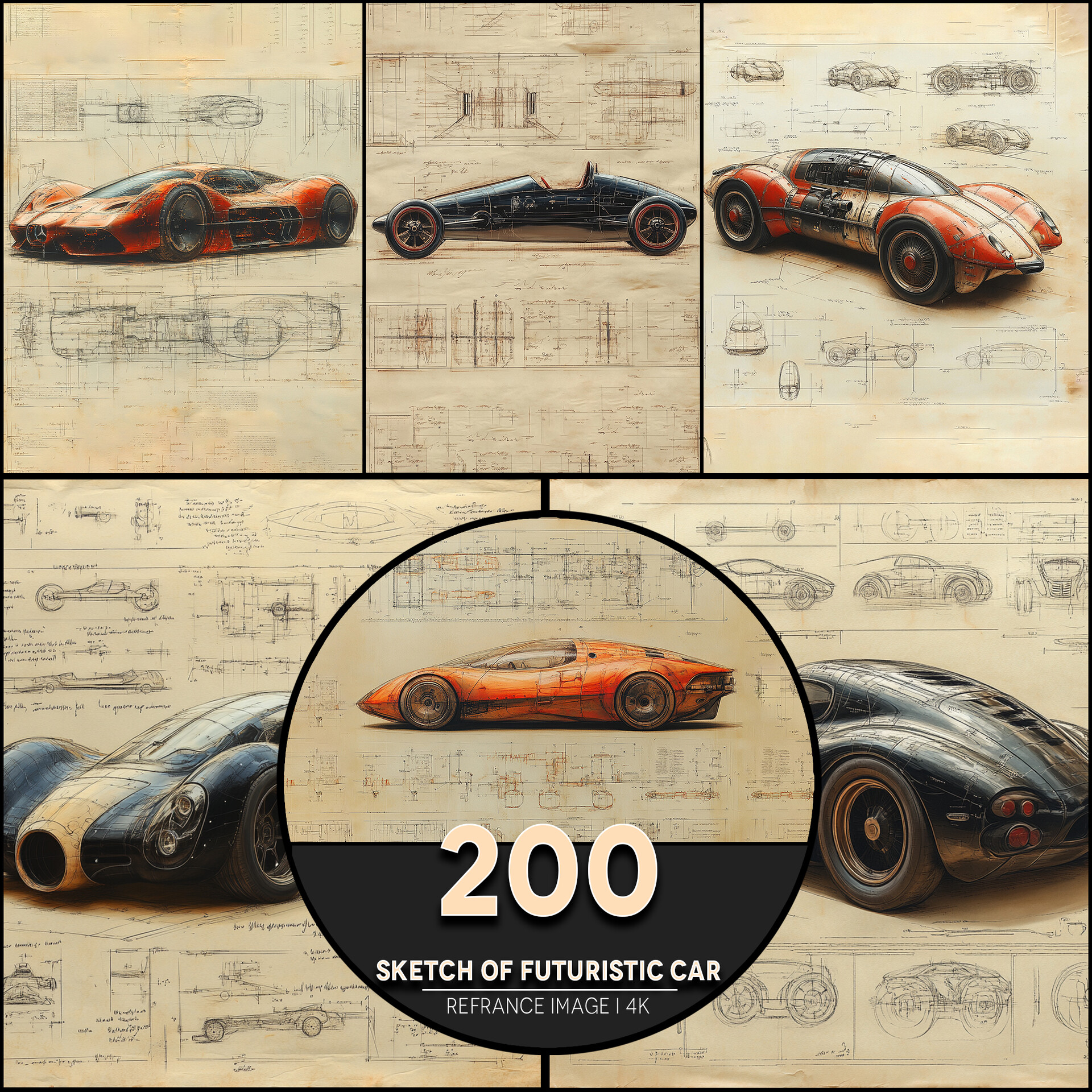 ArtStation - Sketch of Futuristic Car 4K Reference/Concept Images