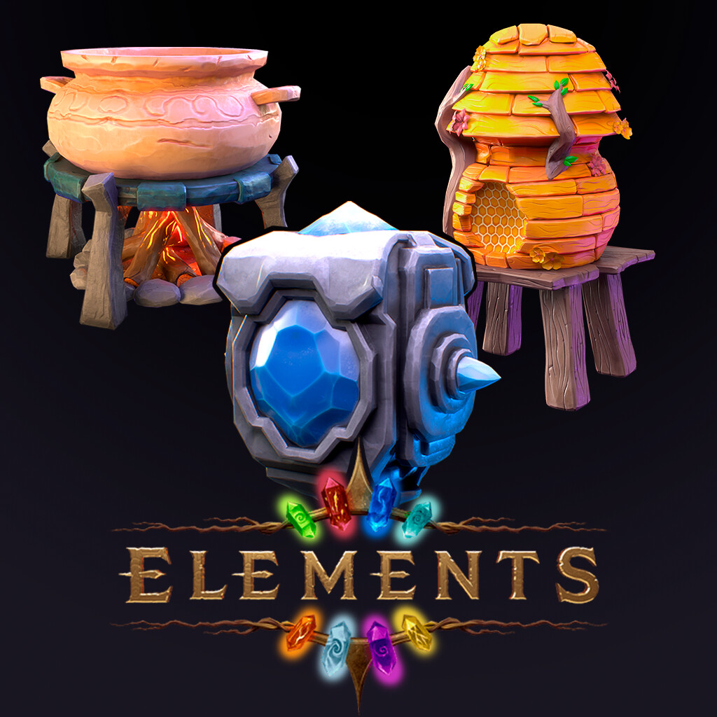 ArtStation - Stylized Props - Elements