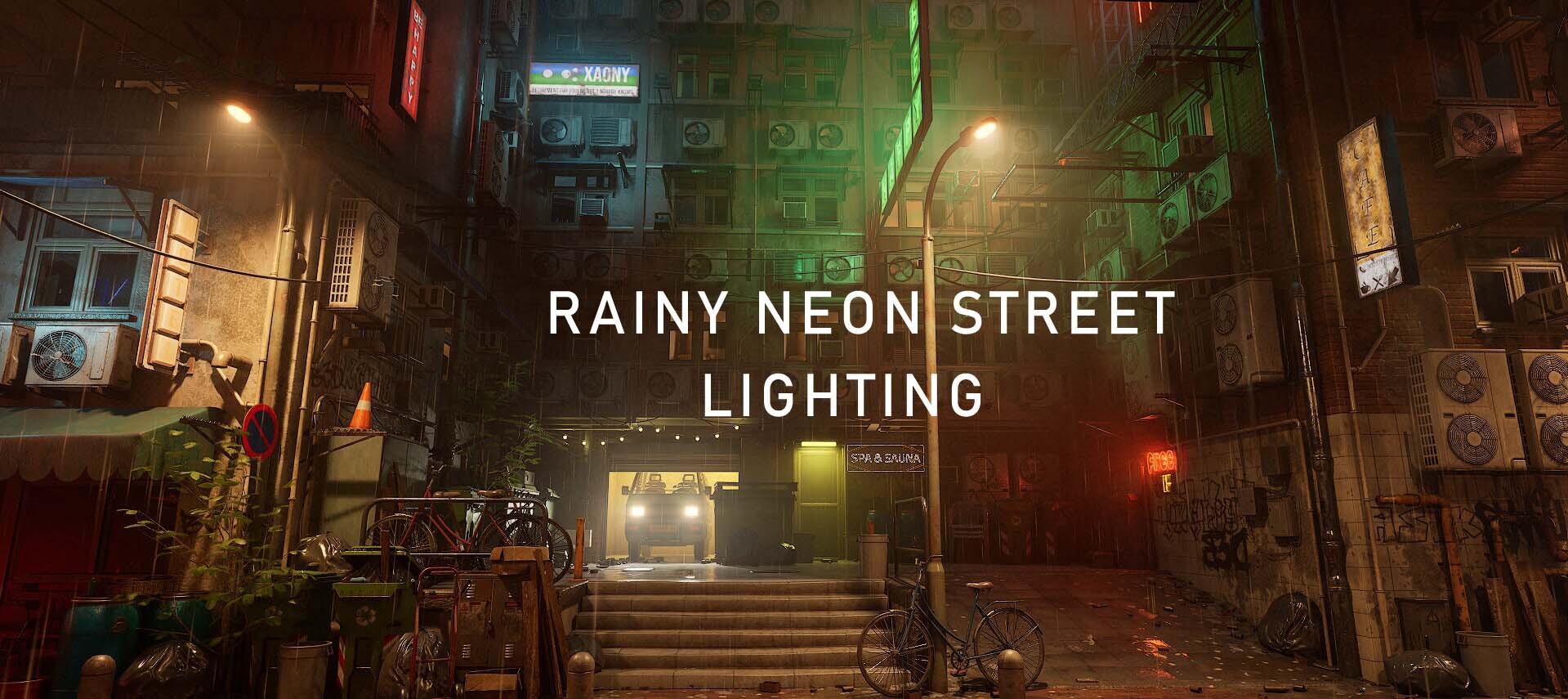 ArtStation - Rainy Neon Lighting Practice by UnrealEngine 5