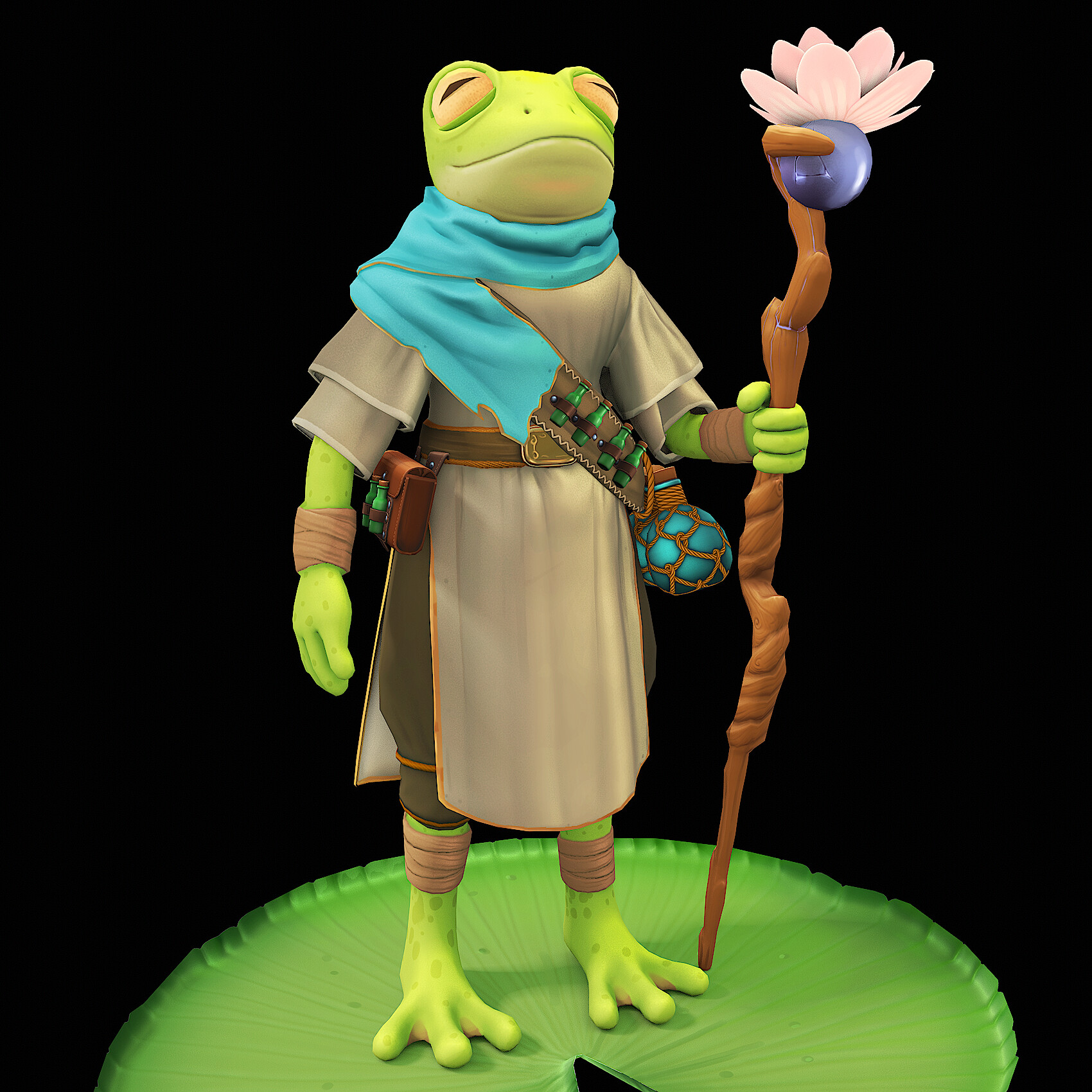 ArtStation - The Frog Dweller- Stylized Painted Realtime Character