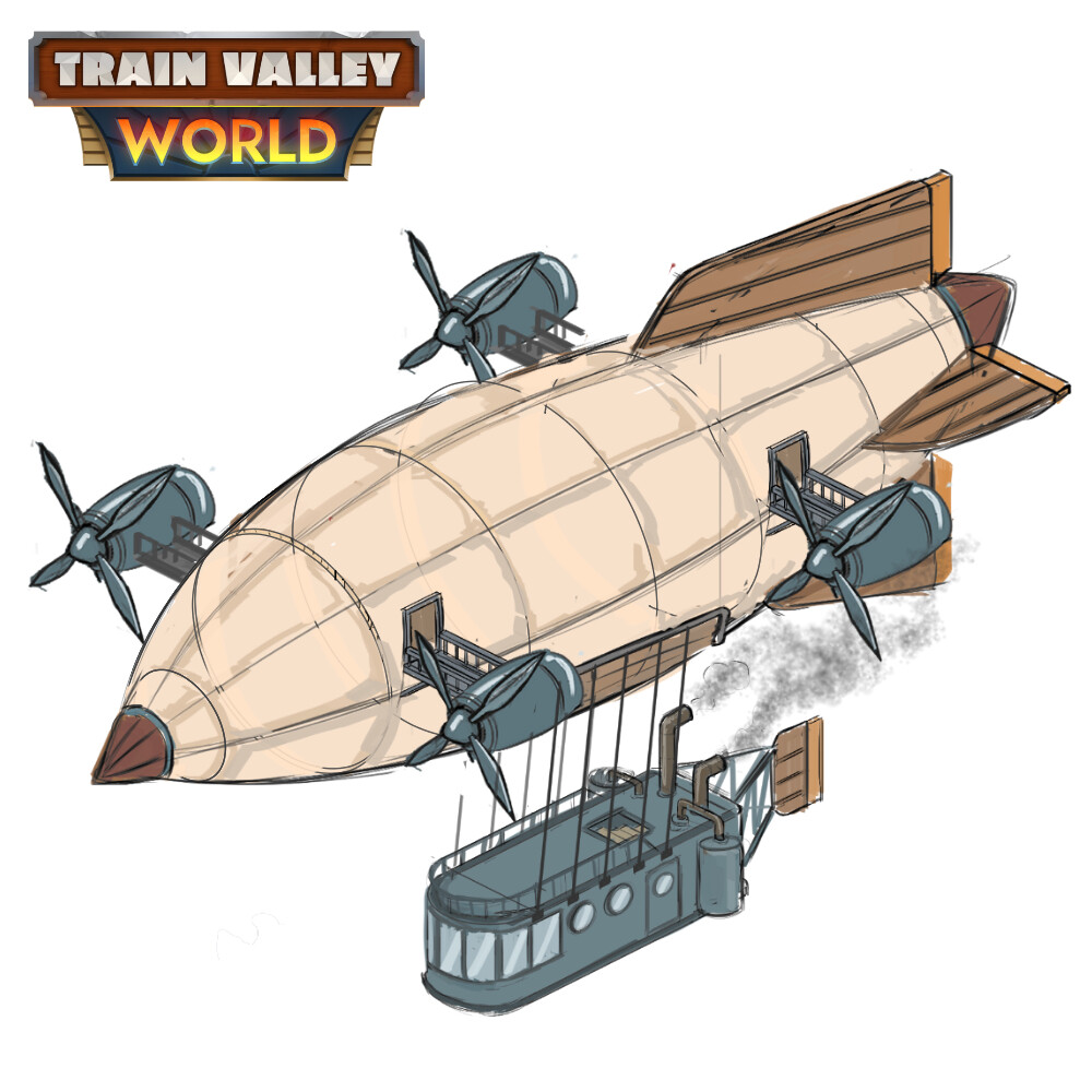 ArtStation - Airship Concept Art - Train Valley World
