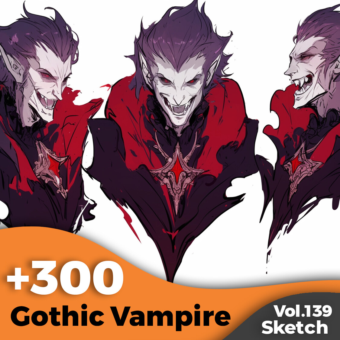 ArtStation - +300 Gothic Vampire Sketch Reference(4k)