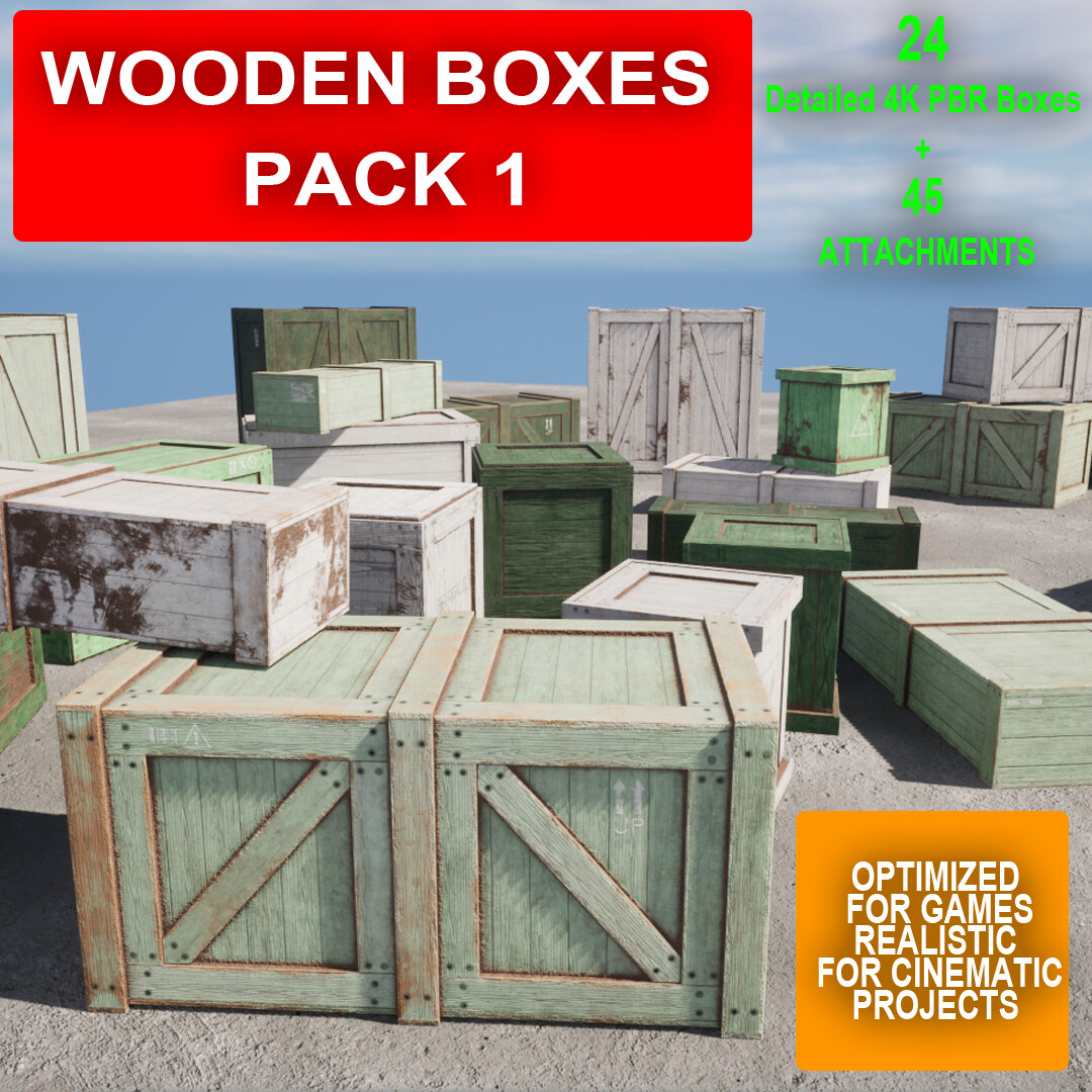 ArtStation - WOODEN BOXES PACK 1