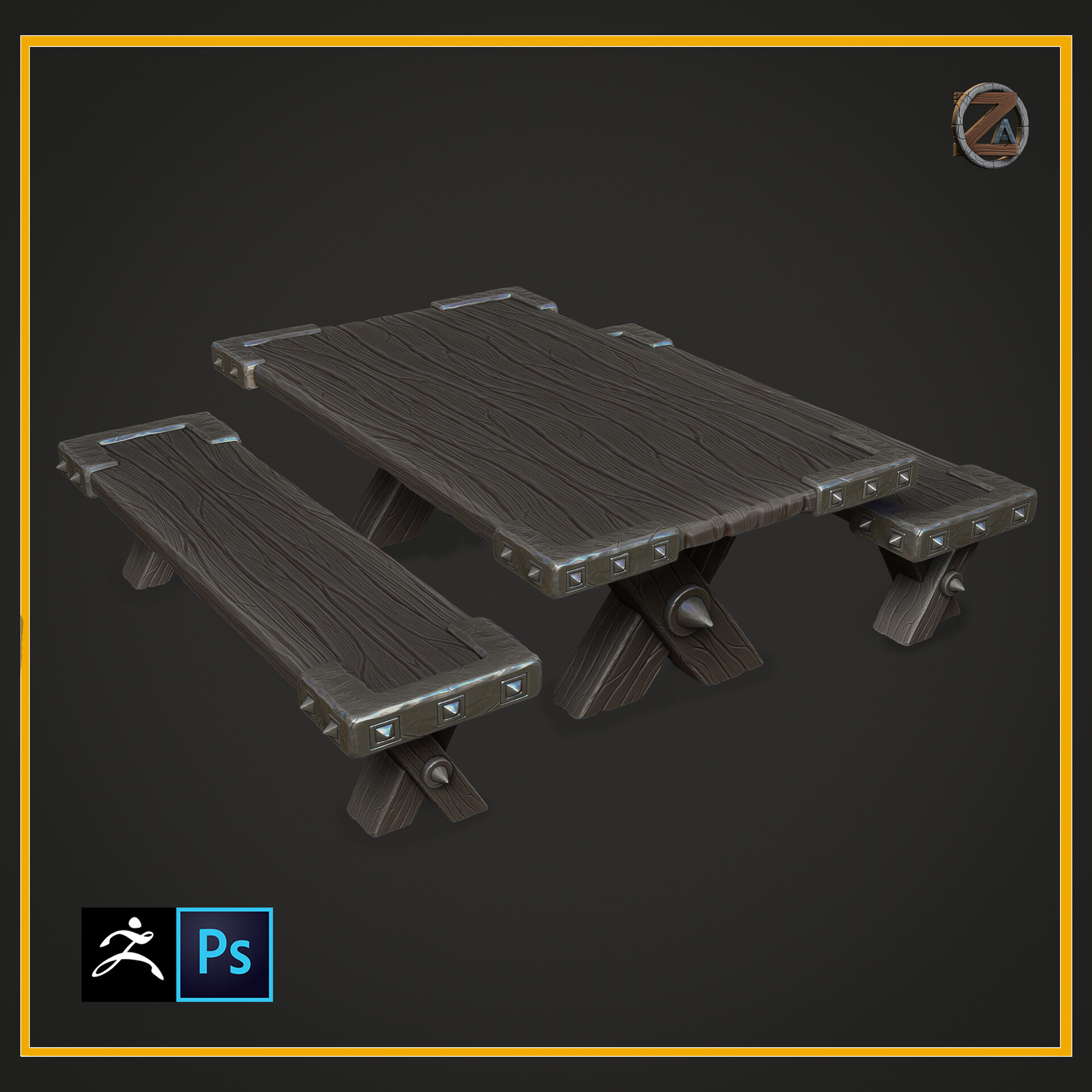 ArtStation - STYLIZED TABLE AND BENCHES