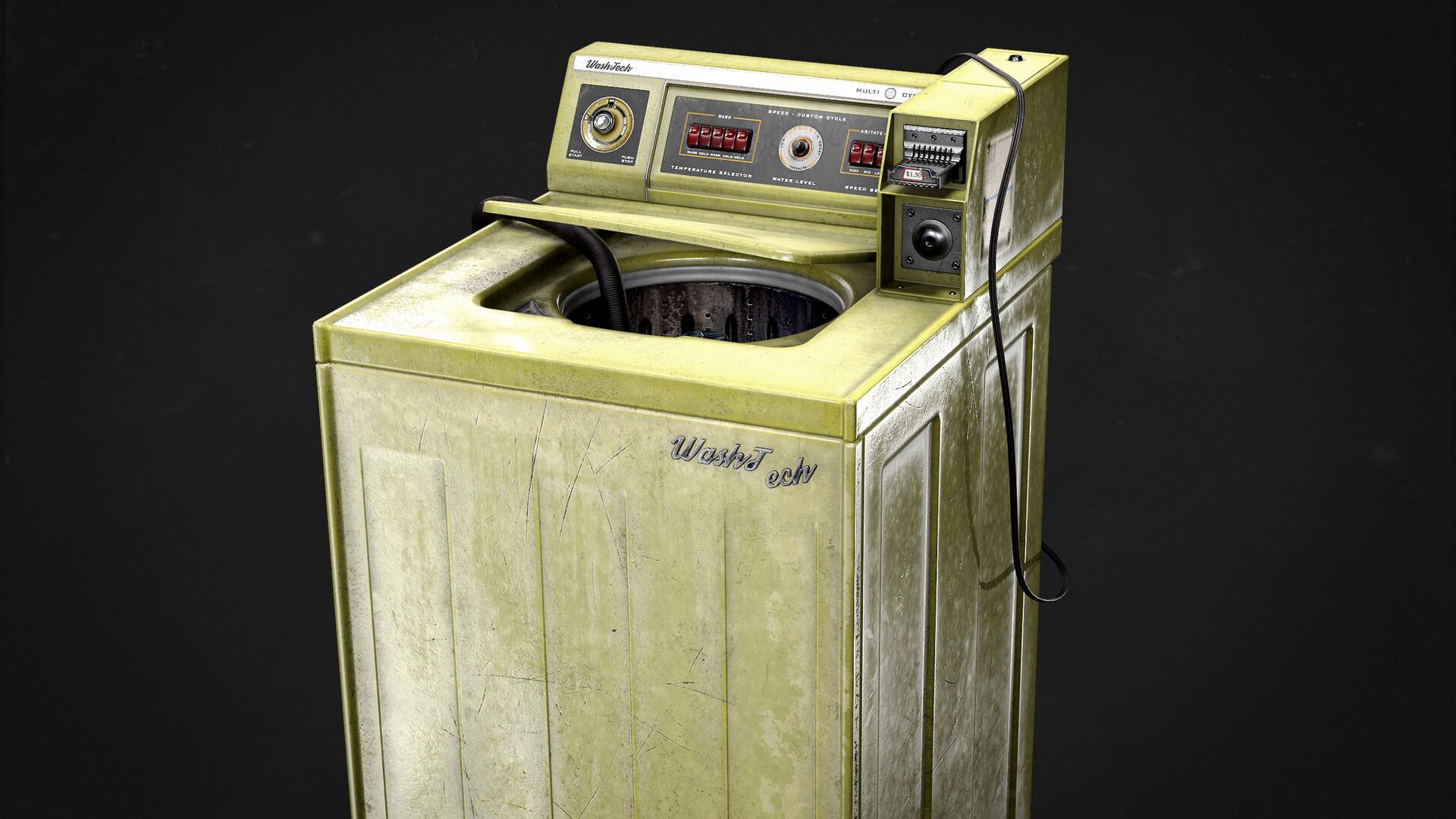 ArtStation - Old vintage coin-operated washing machine