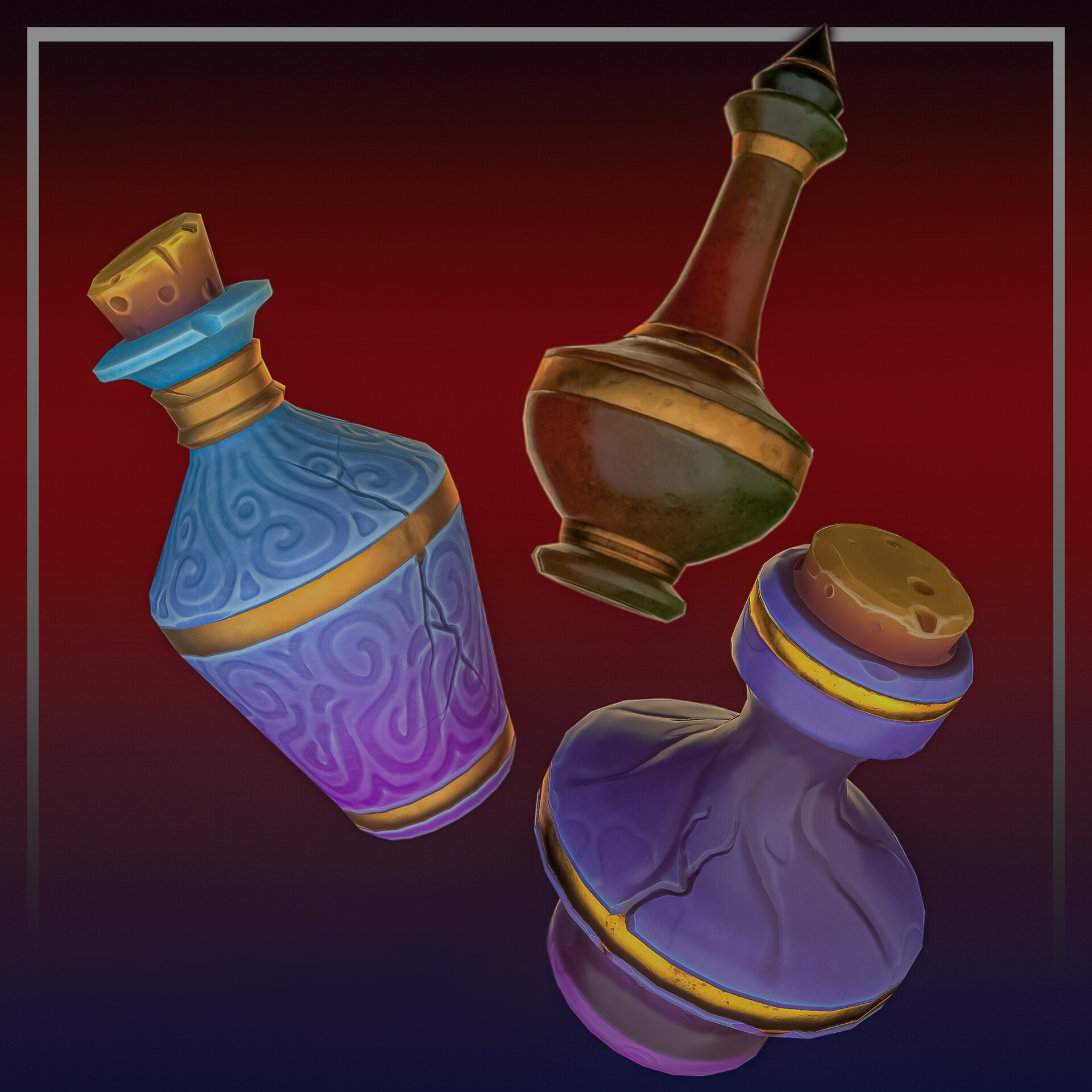 ArtStation - Stylized Bottles