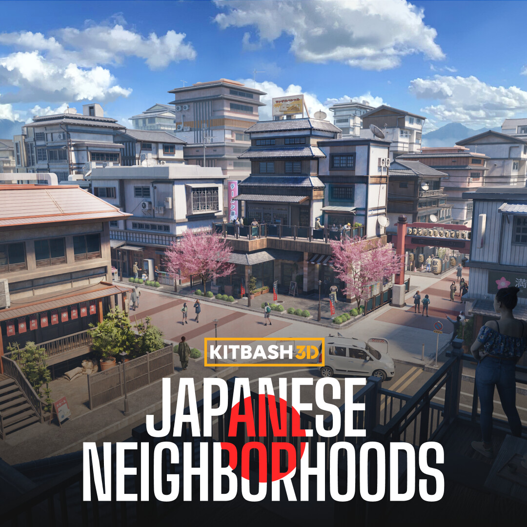 ArtStation - Japanese Neighborhoods - KitBash3D Illustration