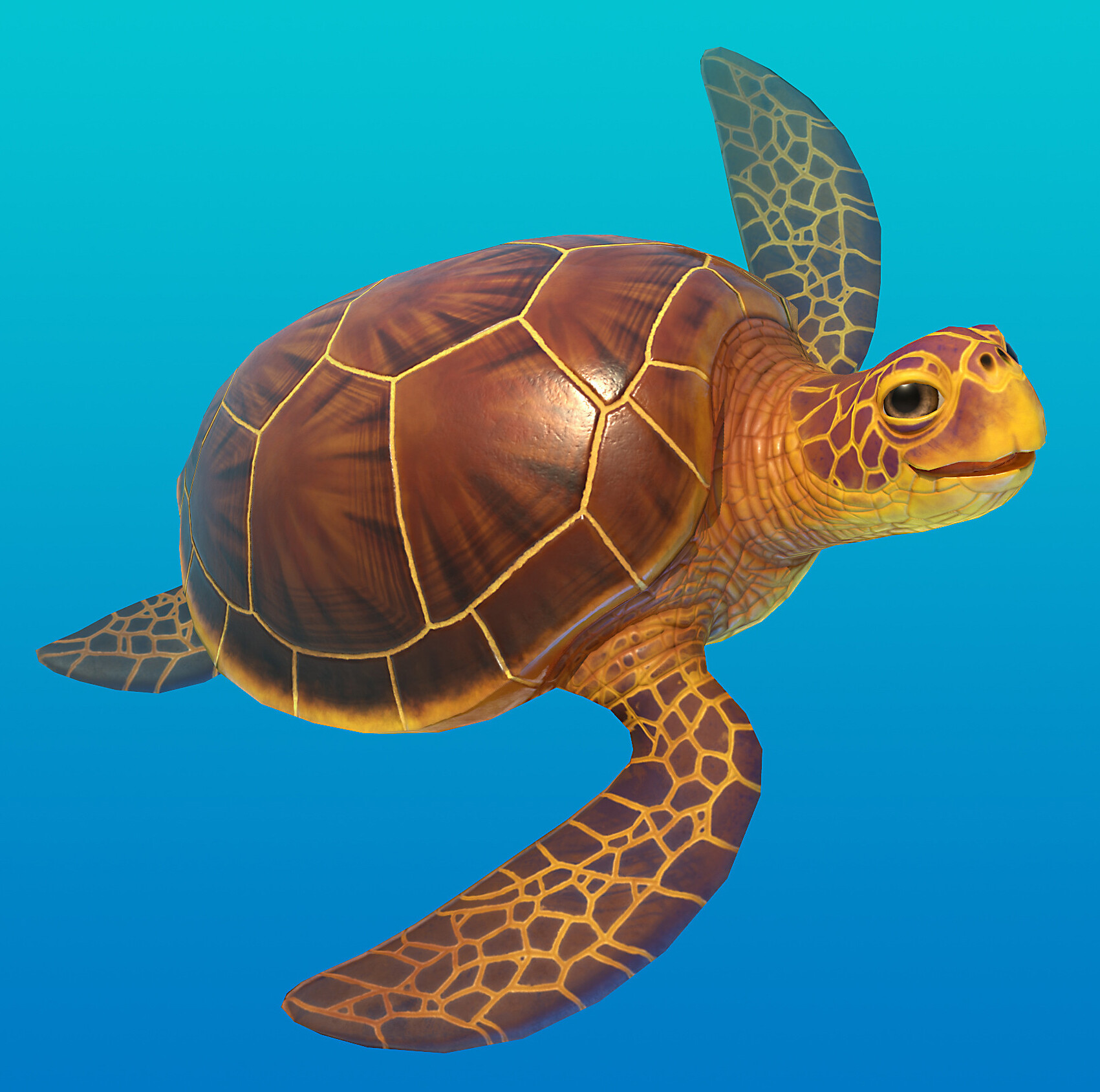 ArtStation - Sea Turtle - Deep Sea Solitaire
