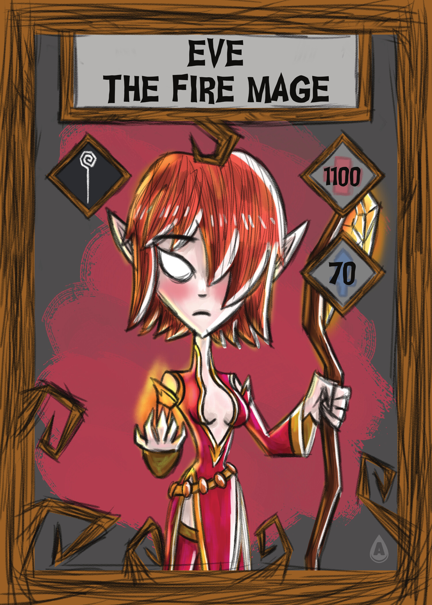 ArtStation - DarkToonTasy Trading Card Design (Eve the Fire Mage)