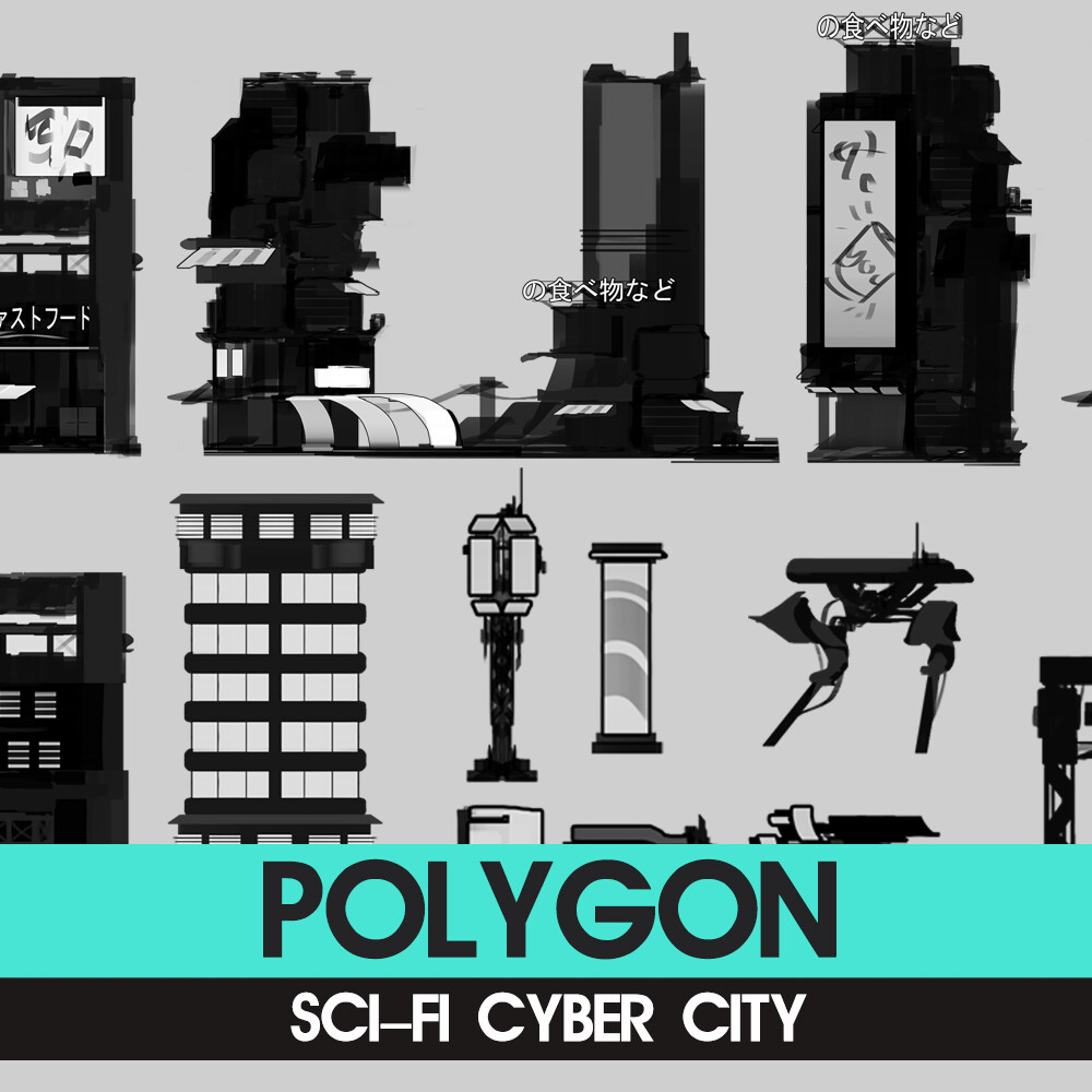 ArtStation - Polygon Sci-Fi Cyber City Thumbnails