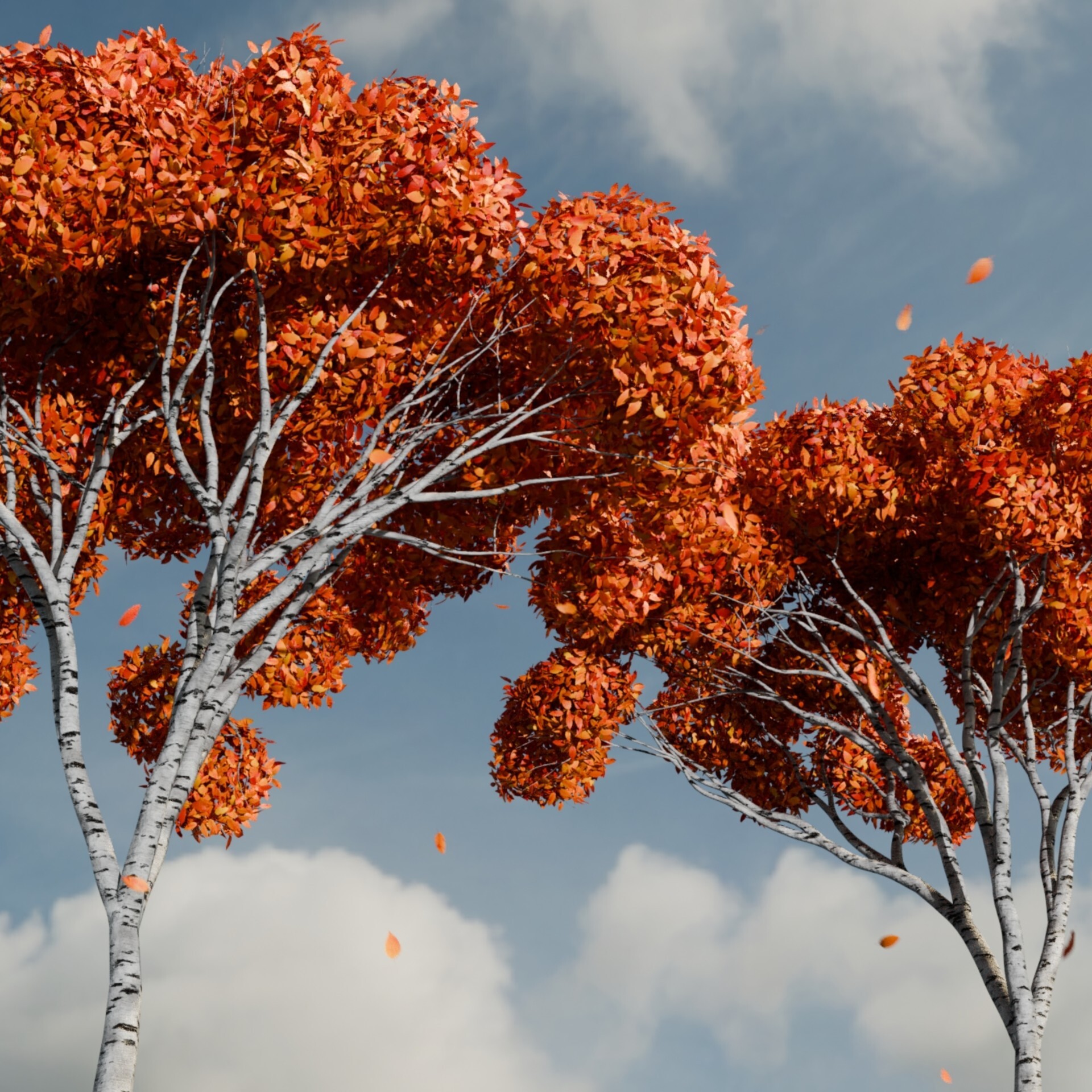 ArtStation - Autumn Birch Trees 🍂 (Blender Tutorial)