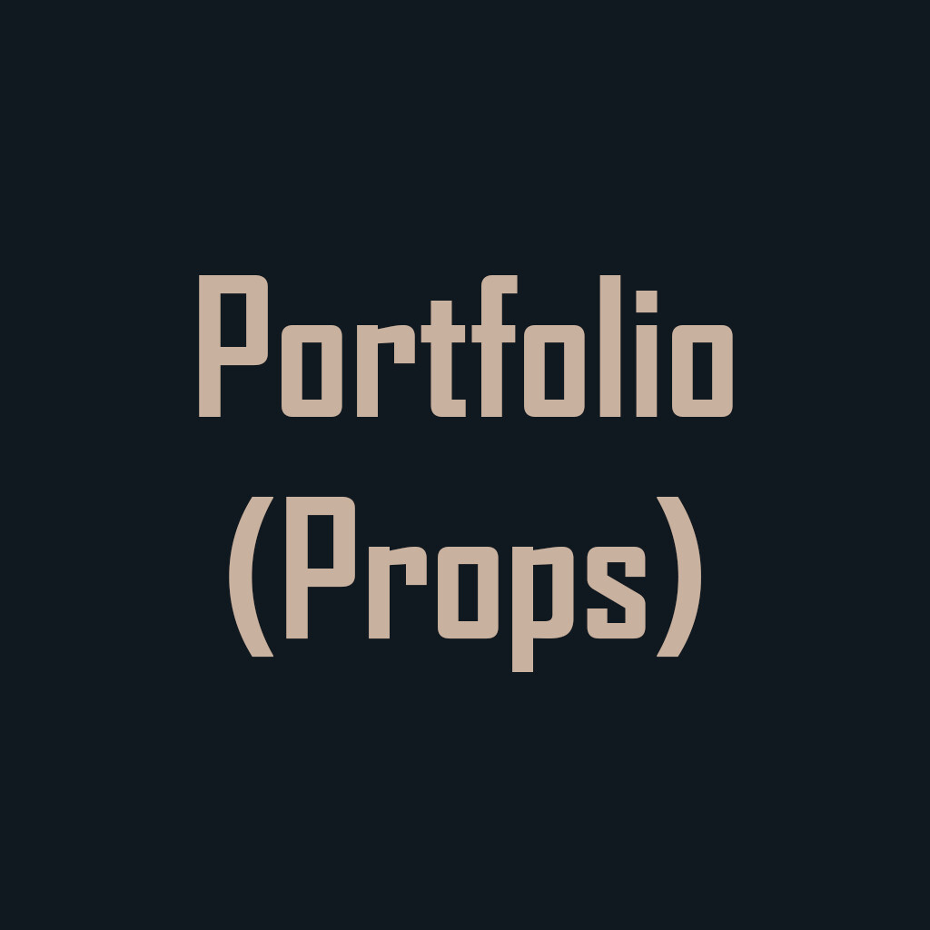 ArtStation - Portfolio (Props)