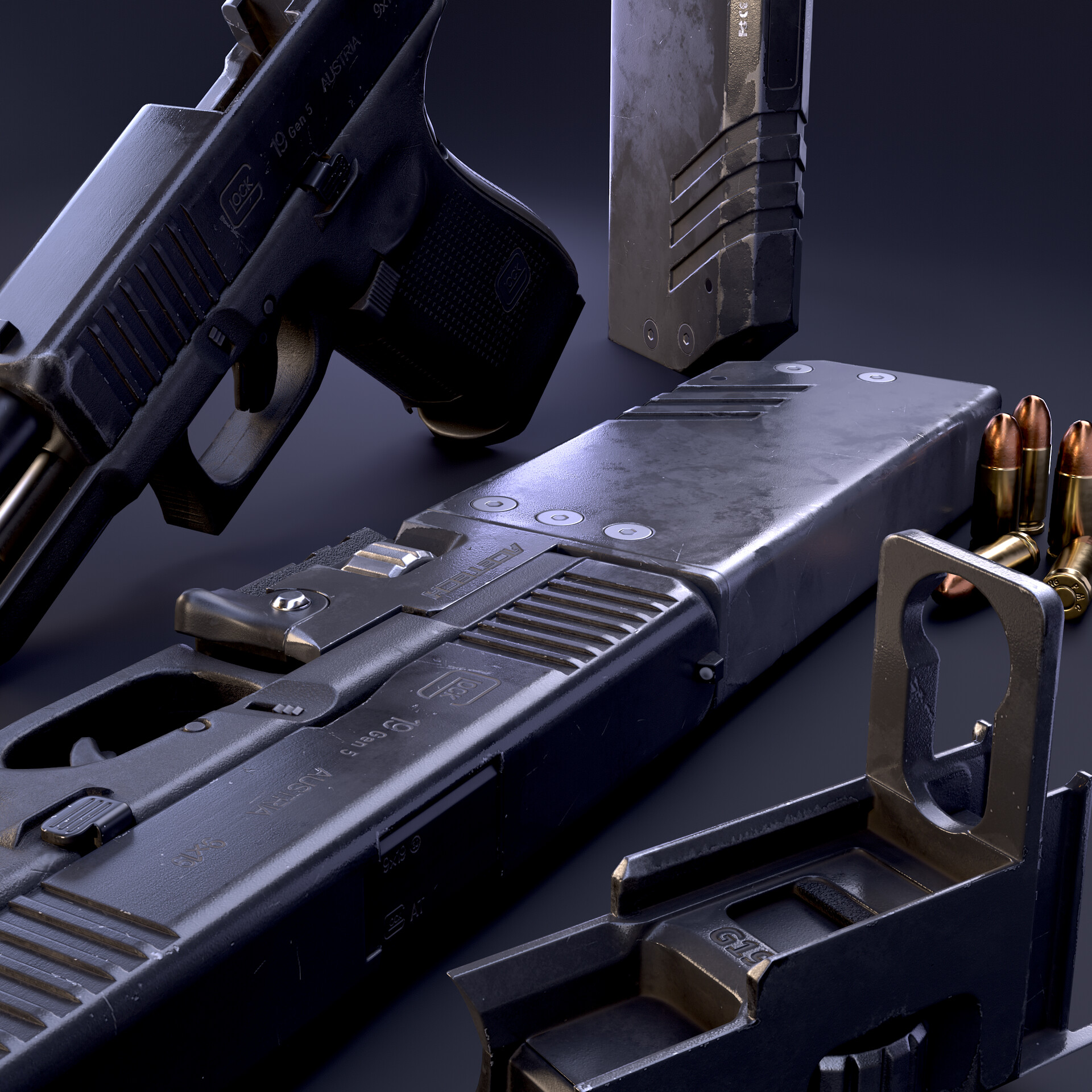 ArtStation - Glock-19 & ACETECH Genesis Tracer Unit compact