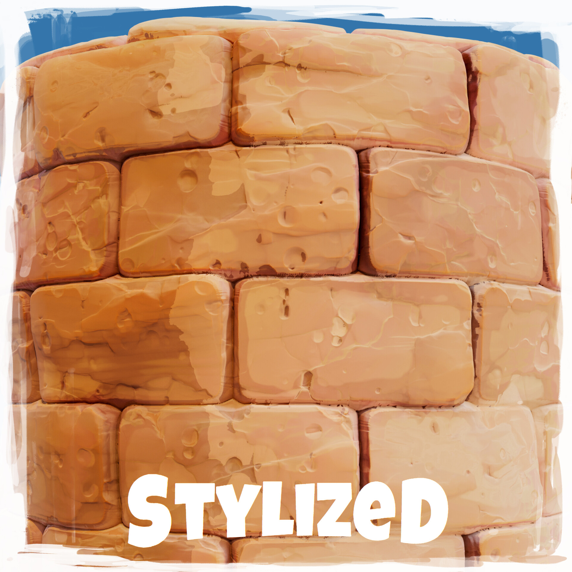 ArtStation - Stylized Walls 风格化砖墙