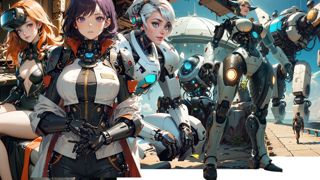 ArtStation - 494 Futuristic Bio Mecha Entities Diverse Outfit Character ...