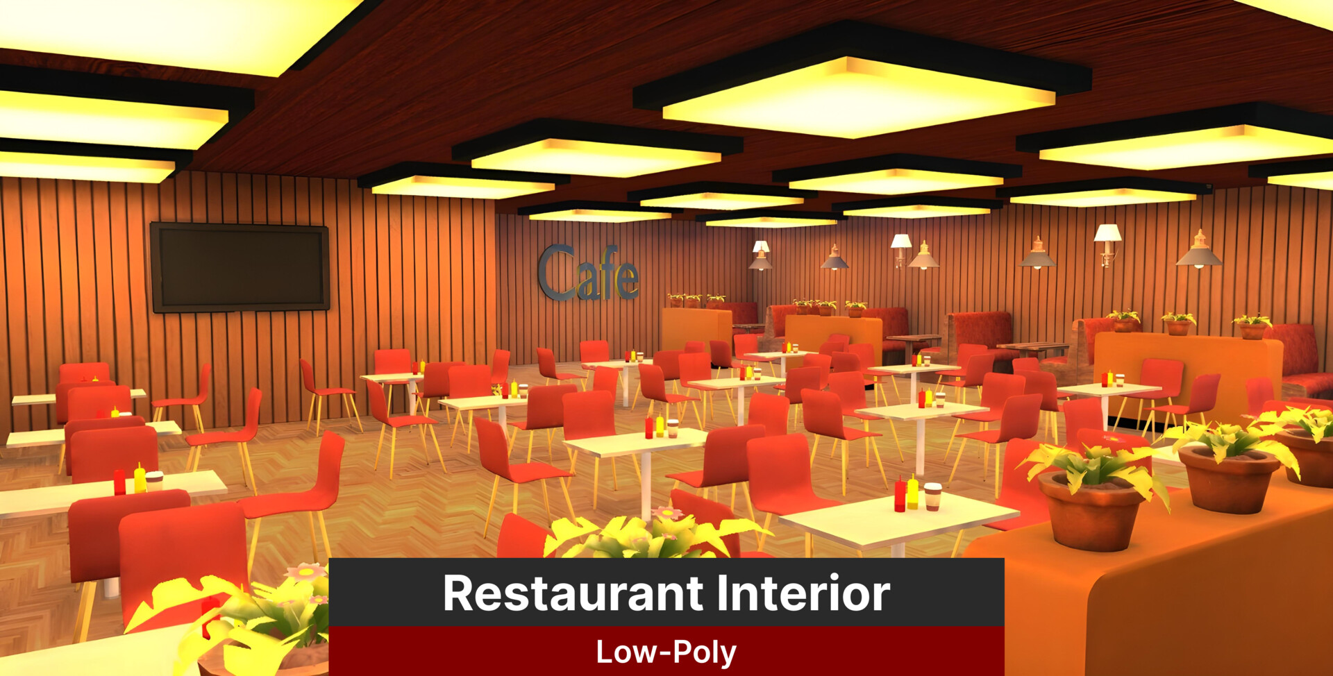 ArtStation - Low_poly_Restaurant_Interior