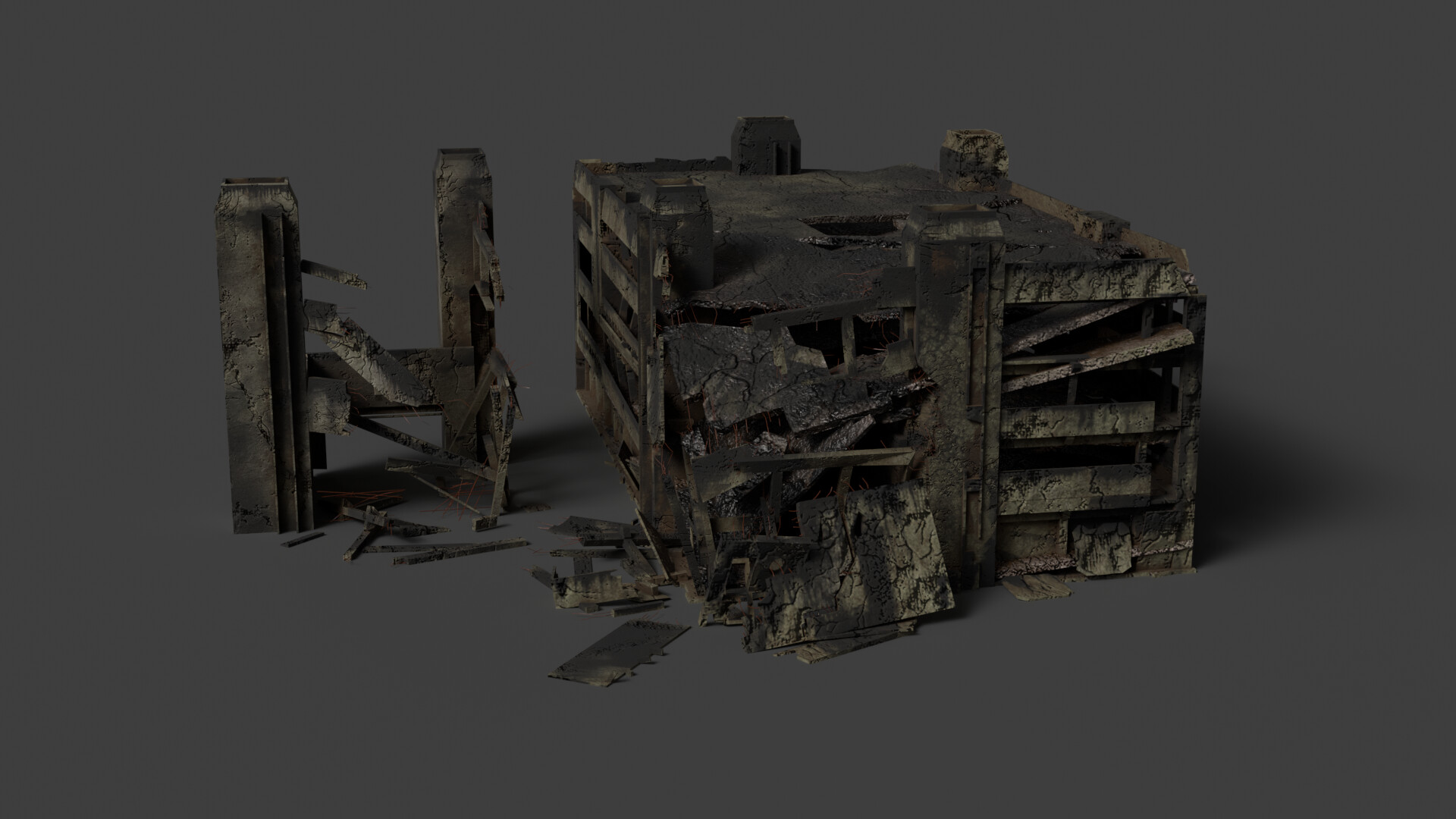 ArtStation - WIP Damage set building