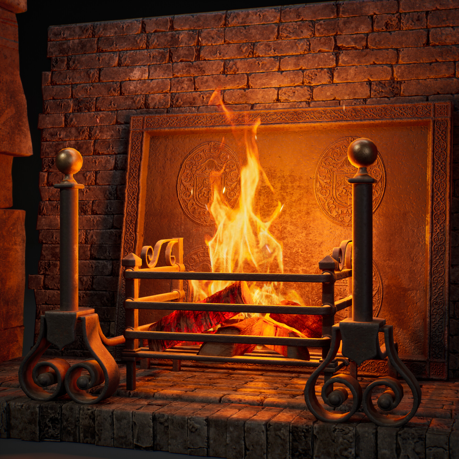 ArtStation - Fireplace VFX