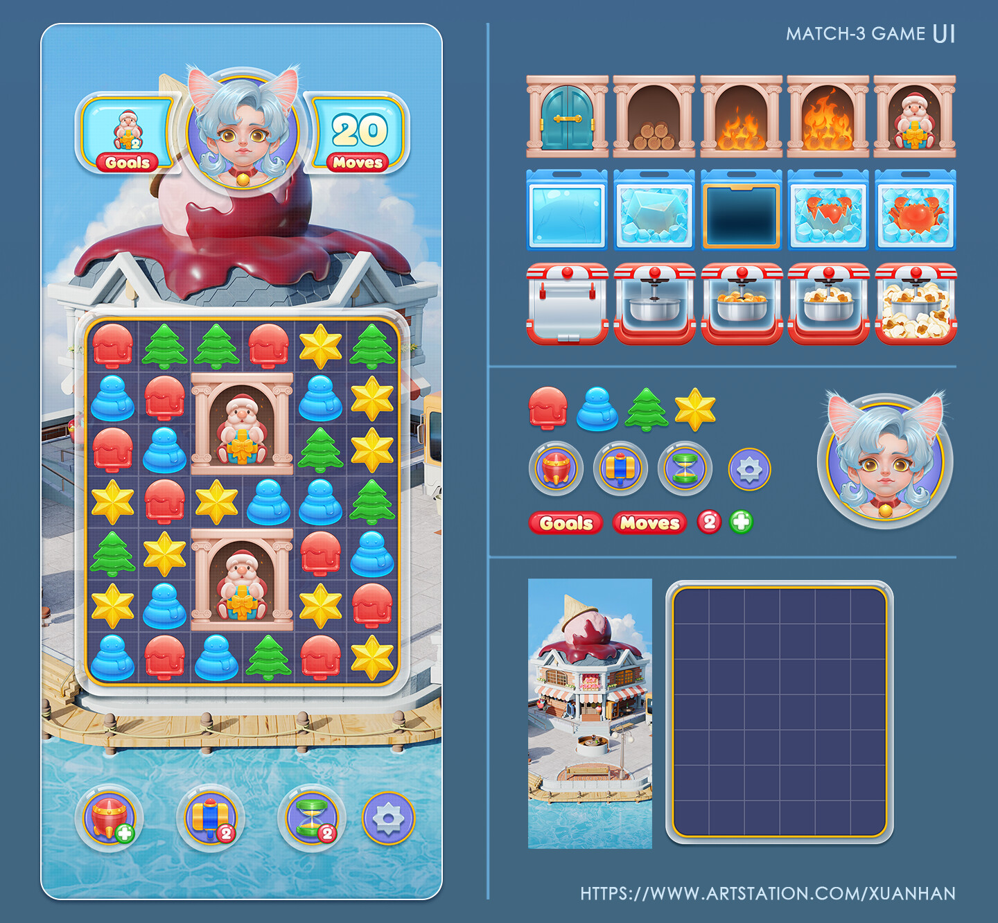 ArtStation - Cartoon Blocks&UI