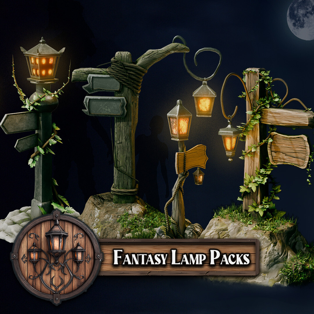 ArtStation - Blender 20 Massive Fantasy Lamps & Lamp Posts Asset Pack