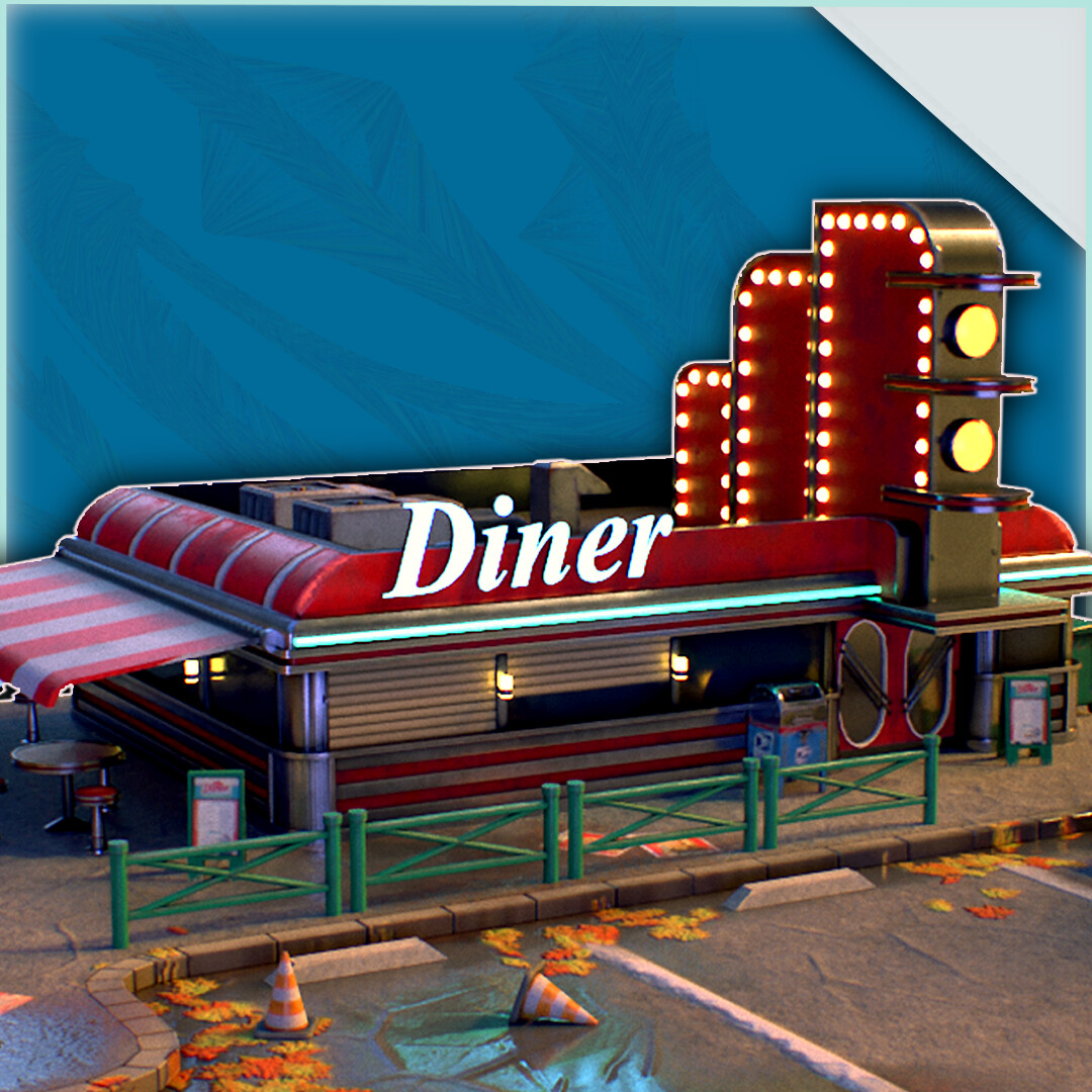 ArtStation - American diner - Environment 3D