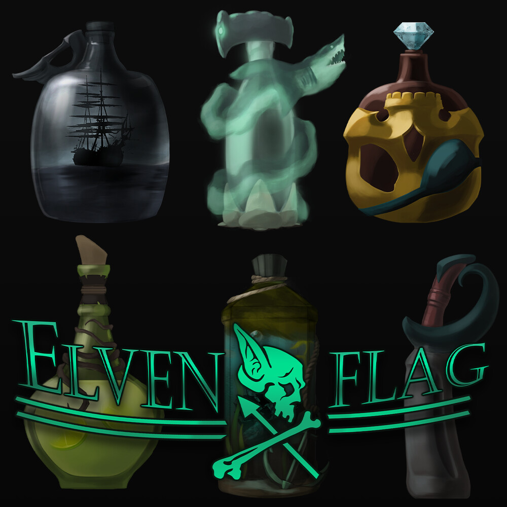 ArtStation - Sealing bottles concept - Elven flag