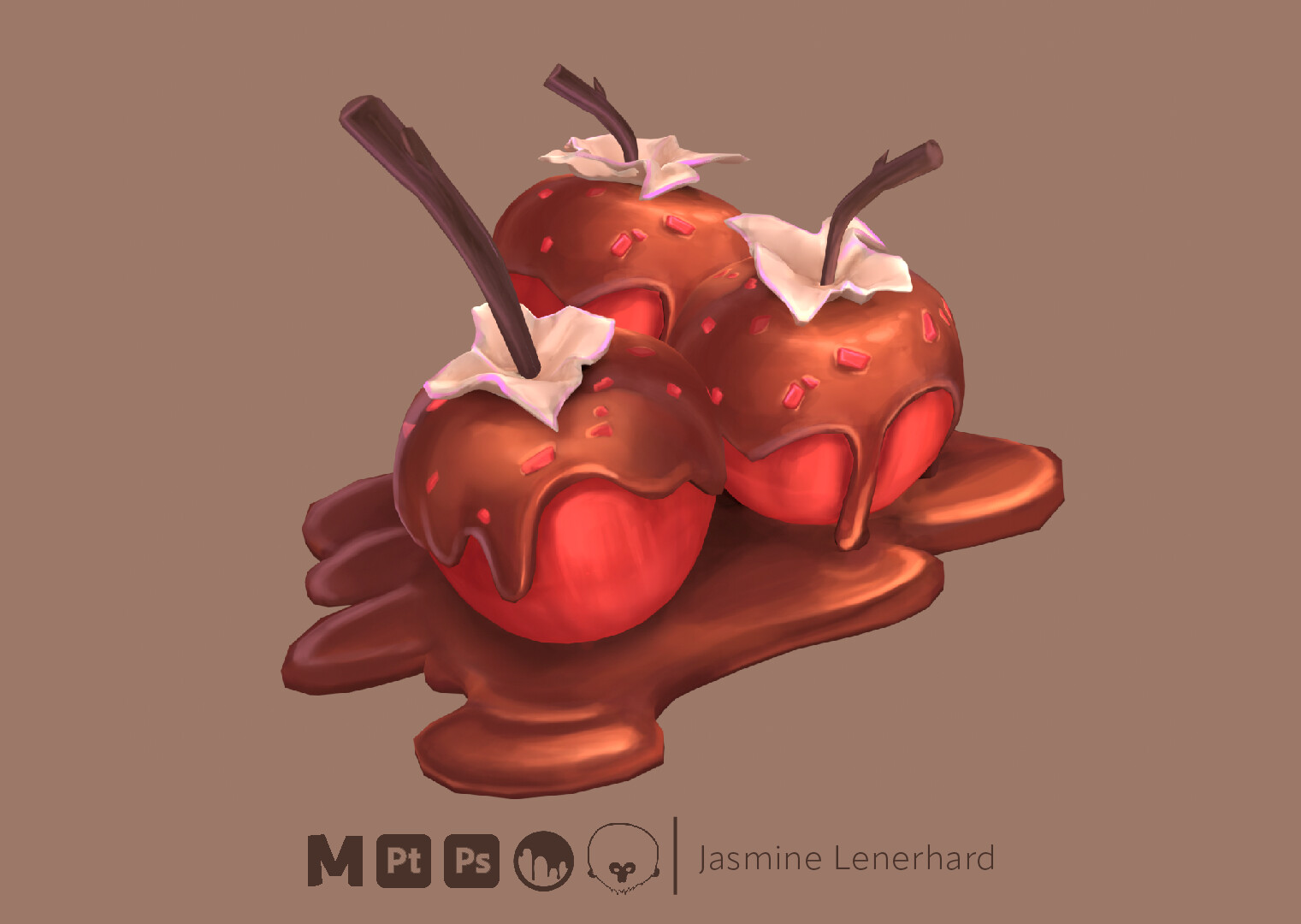 ArtStation - 3D Hand Painting - Food Icon