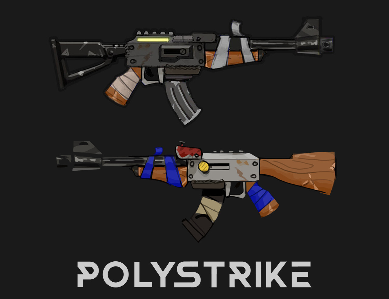 ArtStation - POLYSTRIKE - Custom stylized AK-47 2D Concept Ideas