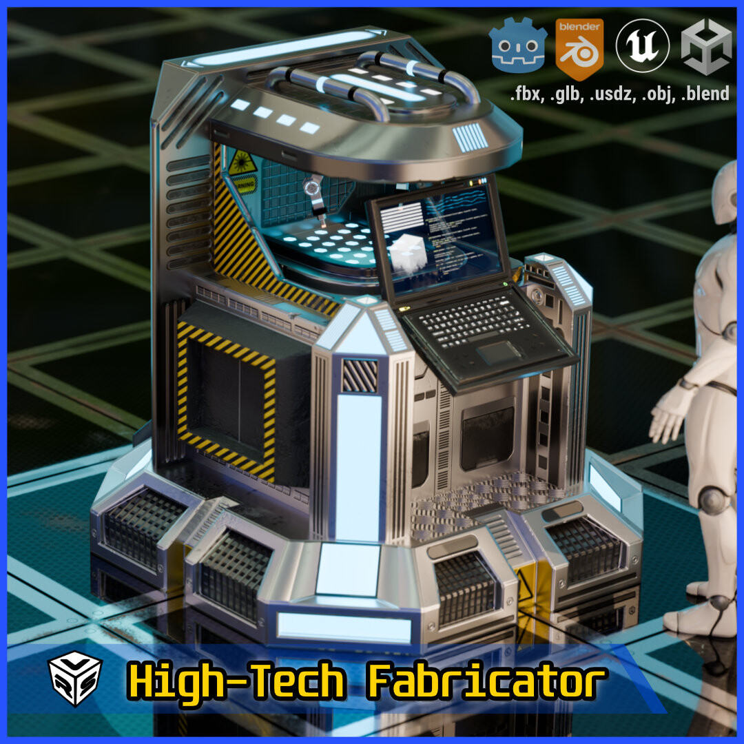 ArtStation - High-Tech Fabricator - Assembly and Crafting Station - Game Ready 3D Model