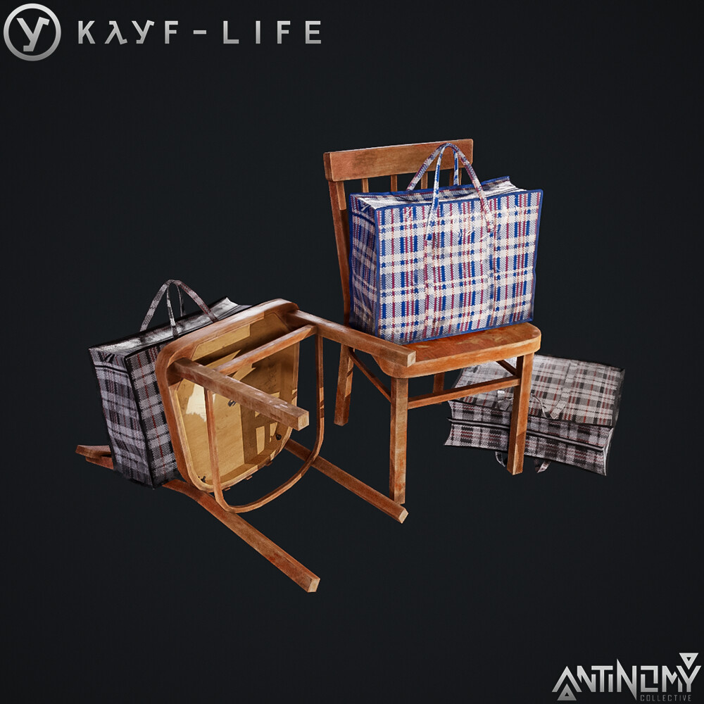 ArtStation - Post-soviet chair with a checkered bag