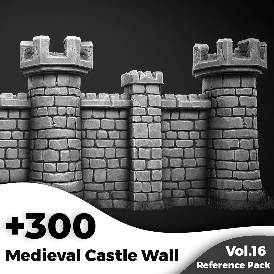 3D Head Sculpt References in 4K - Tika Art - +300 Medieval Castle Wall ...
