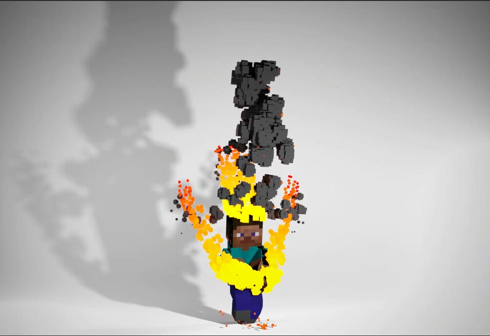 ArtStation - Minecraft Pixel Fire Simulation