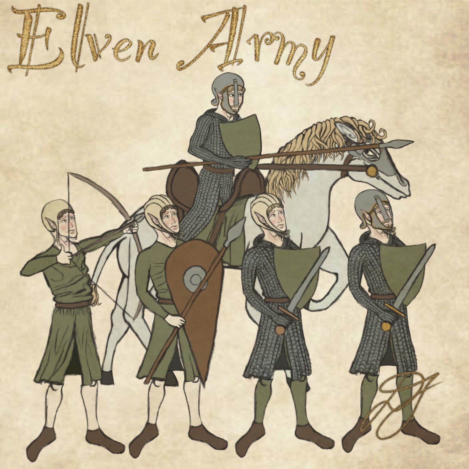 ArtStation - Elven Army Medieval Art (for political DnD campaign)